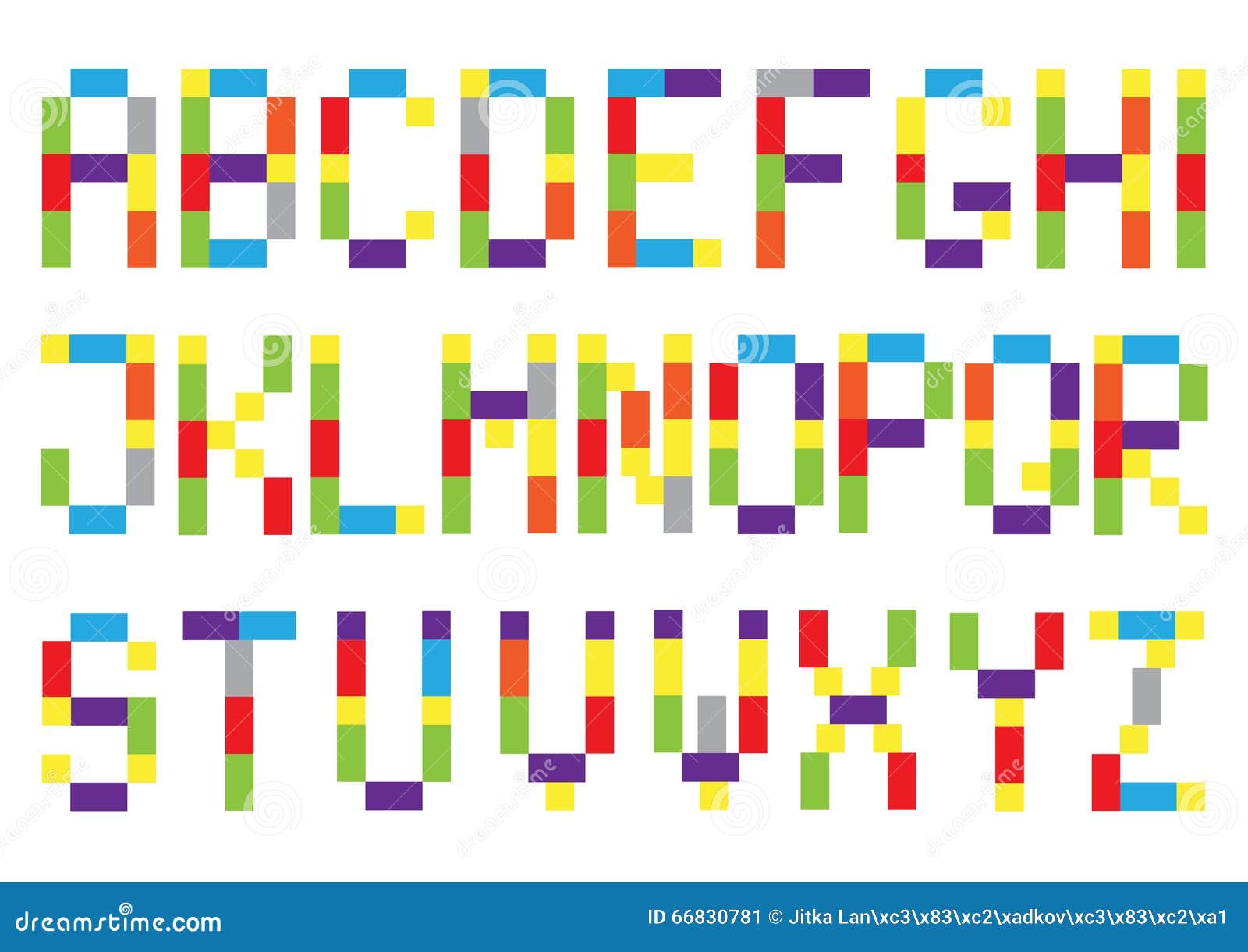 Set of Bright Squares Alphabets Stock Vector - Illustration of alphabet ...