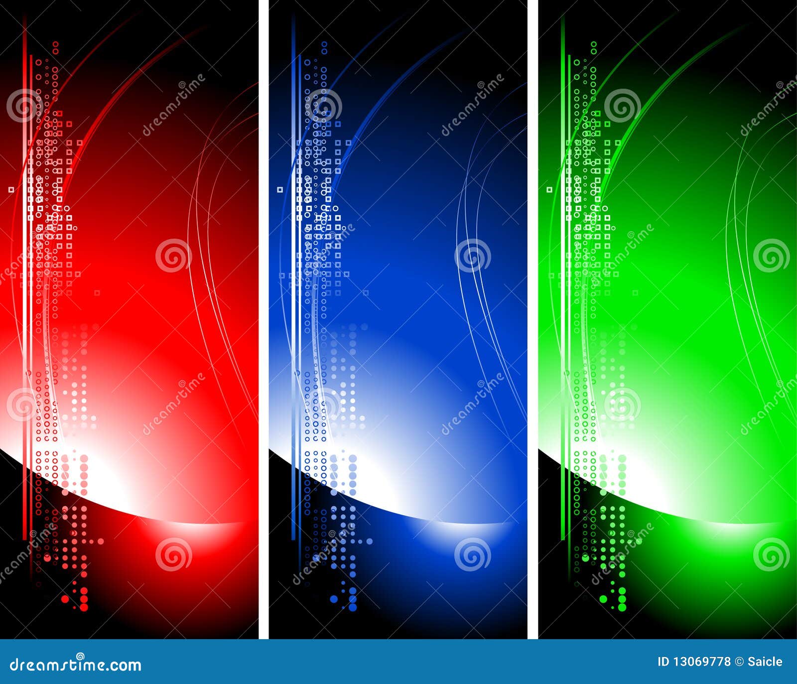Set of Bright Technical Banners Stock Vector - Illustration of simple ...