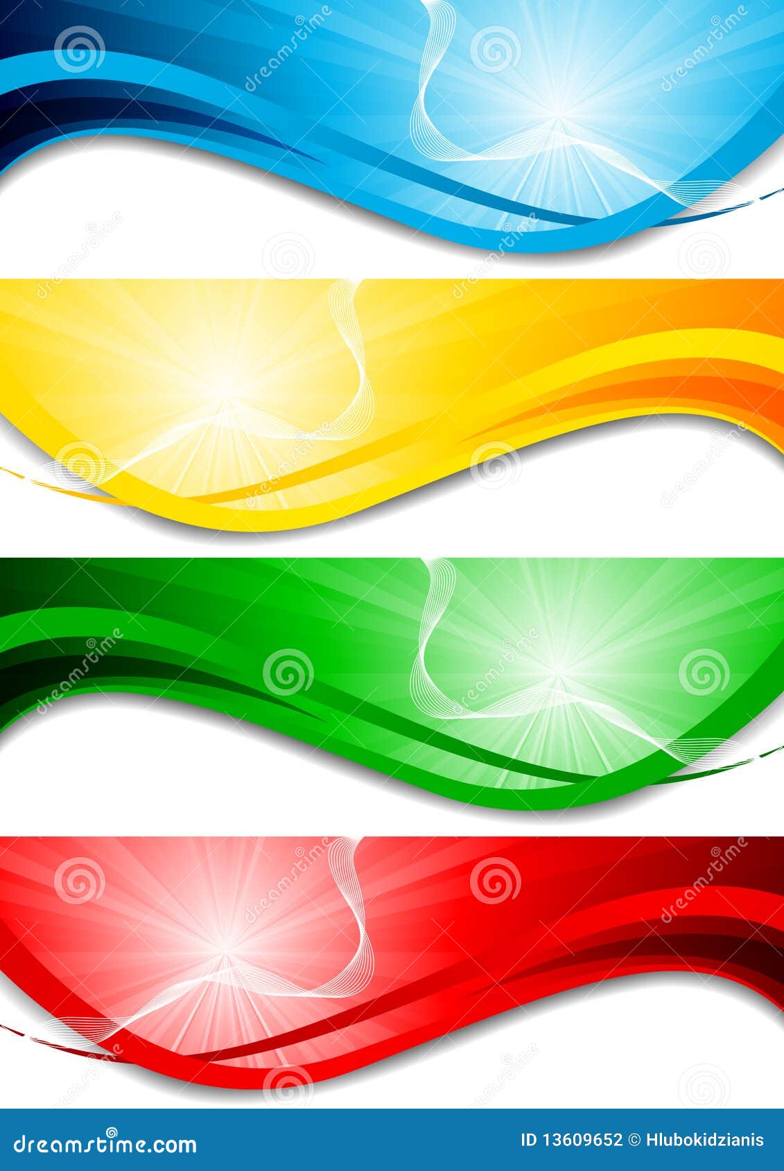Set of bright wave banners stock vector. Illustration of banner - 13609652