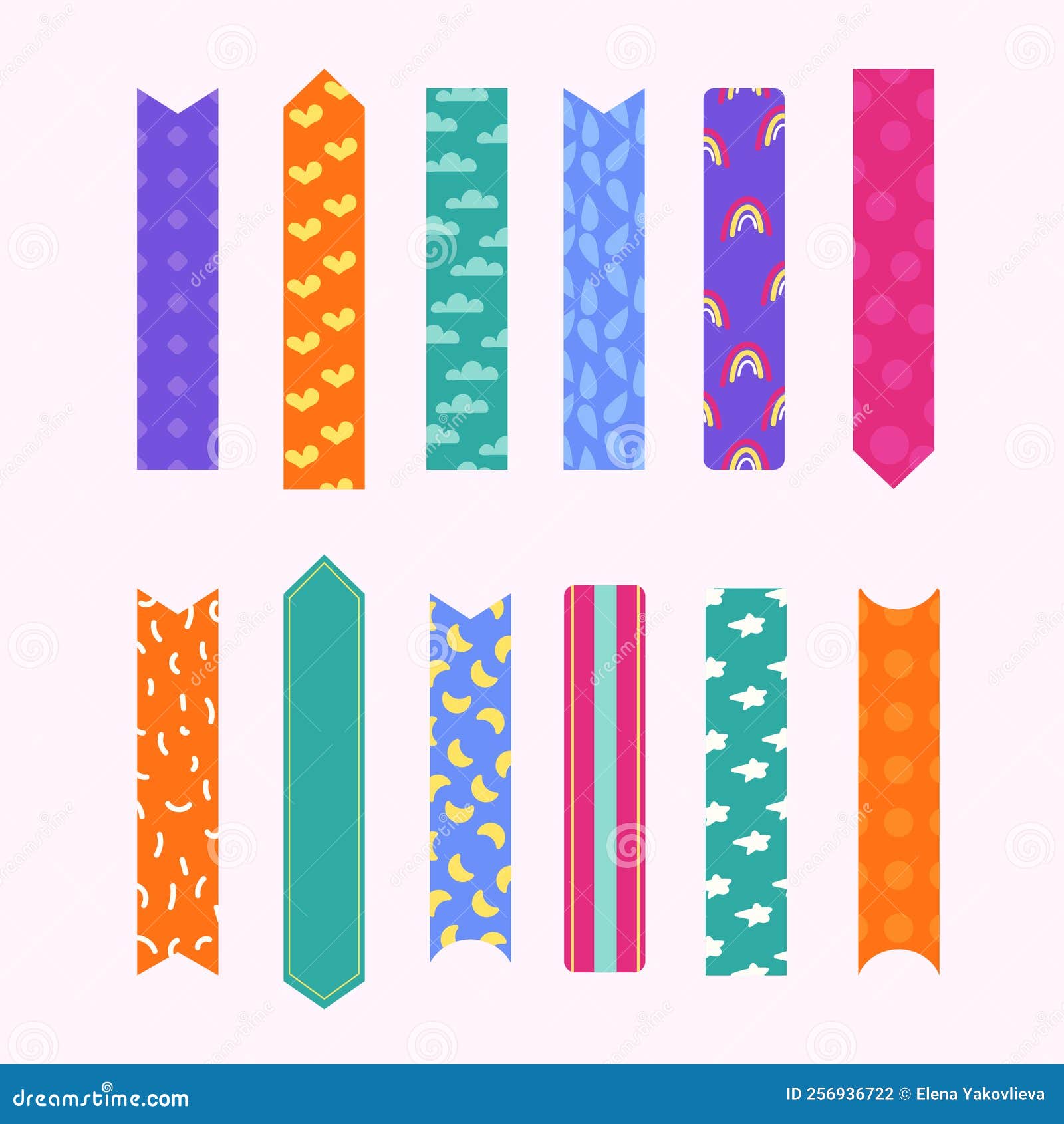 A Set of Brightly Coloured Stickers, Labels for Your Notebook. Vector ...