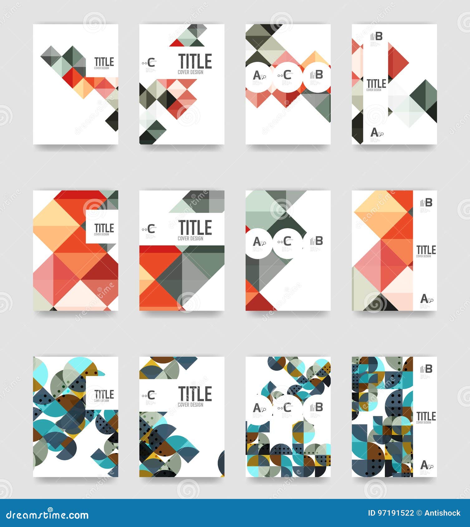 Set of Brochure Cover Templates Stock Vector - Illustration of creative ...