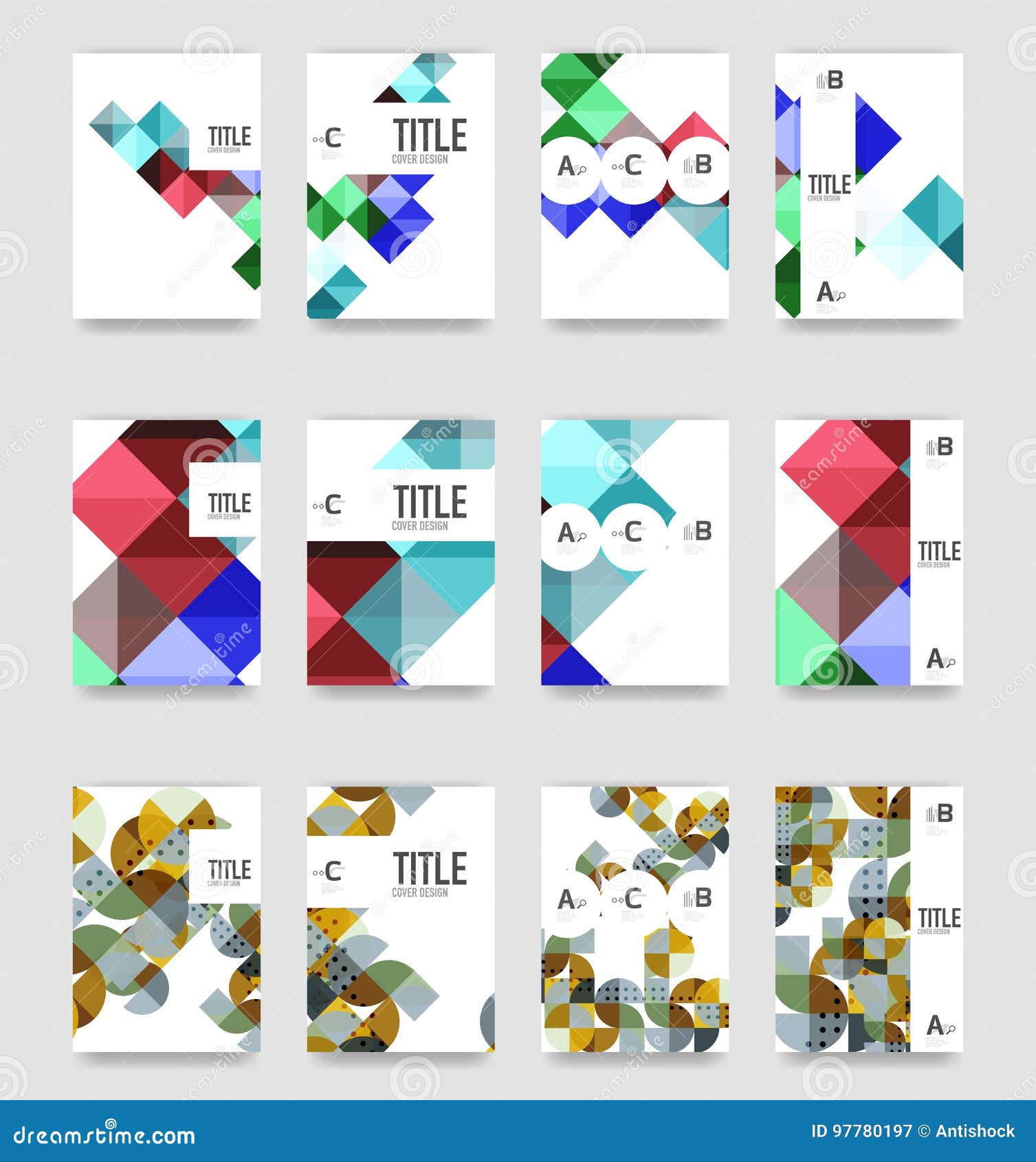 Set of Brochure Cover Templates Stock Vector - Illustration of human ...