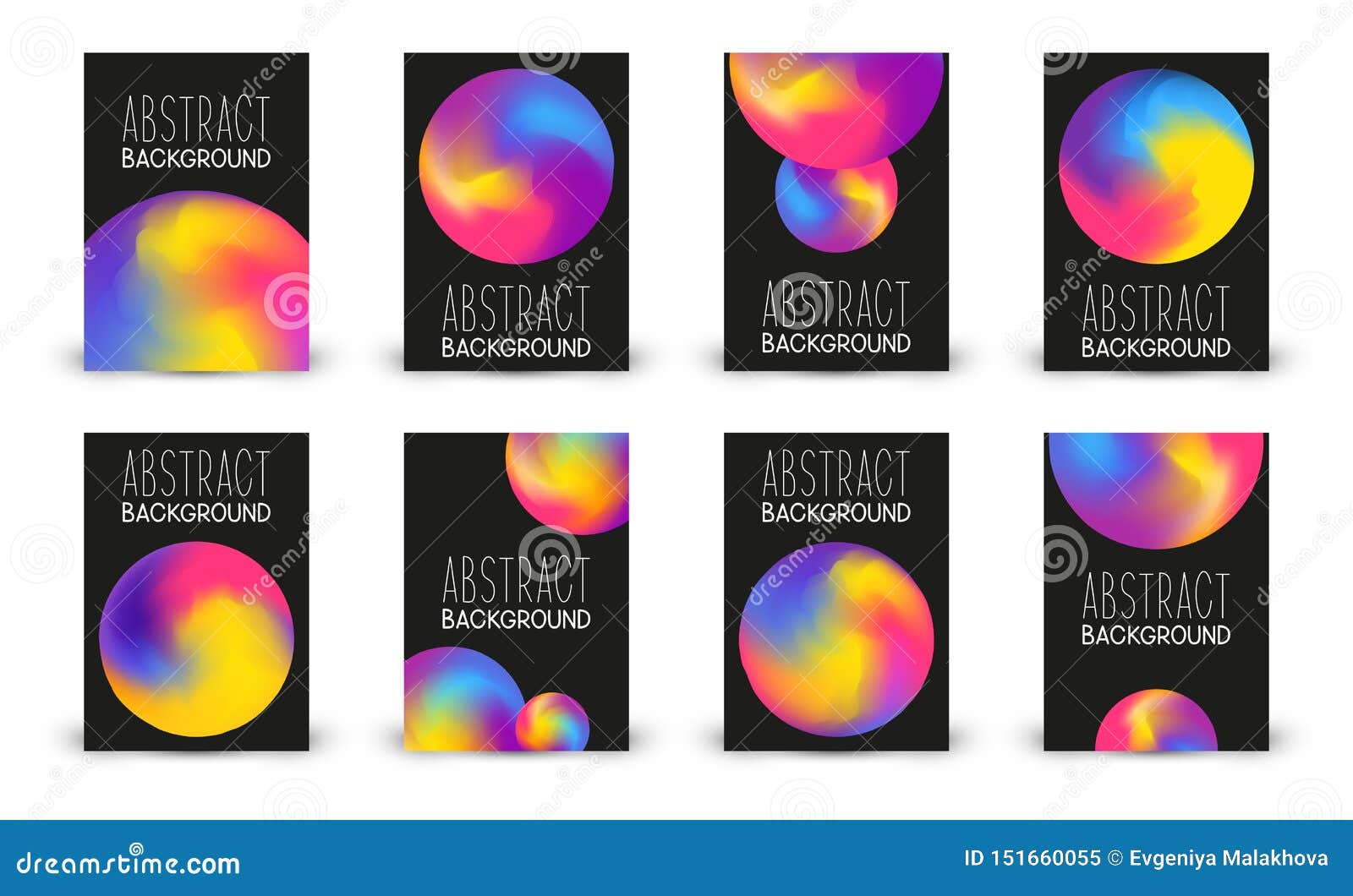 Set of Brochure Covers Design with Abstract Color Round Elements Stock ...