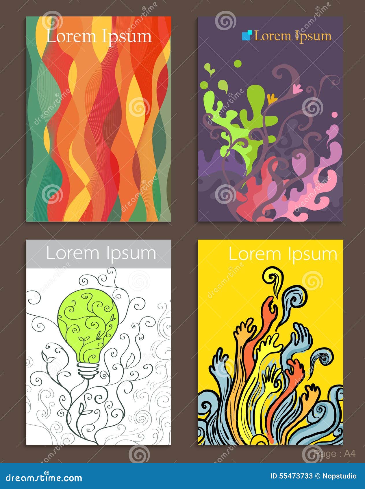Set of Brochure Design Abstract Art Stock Vector - Illustration of ...