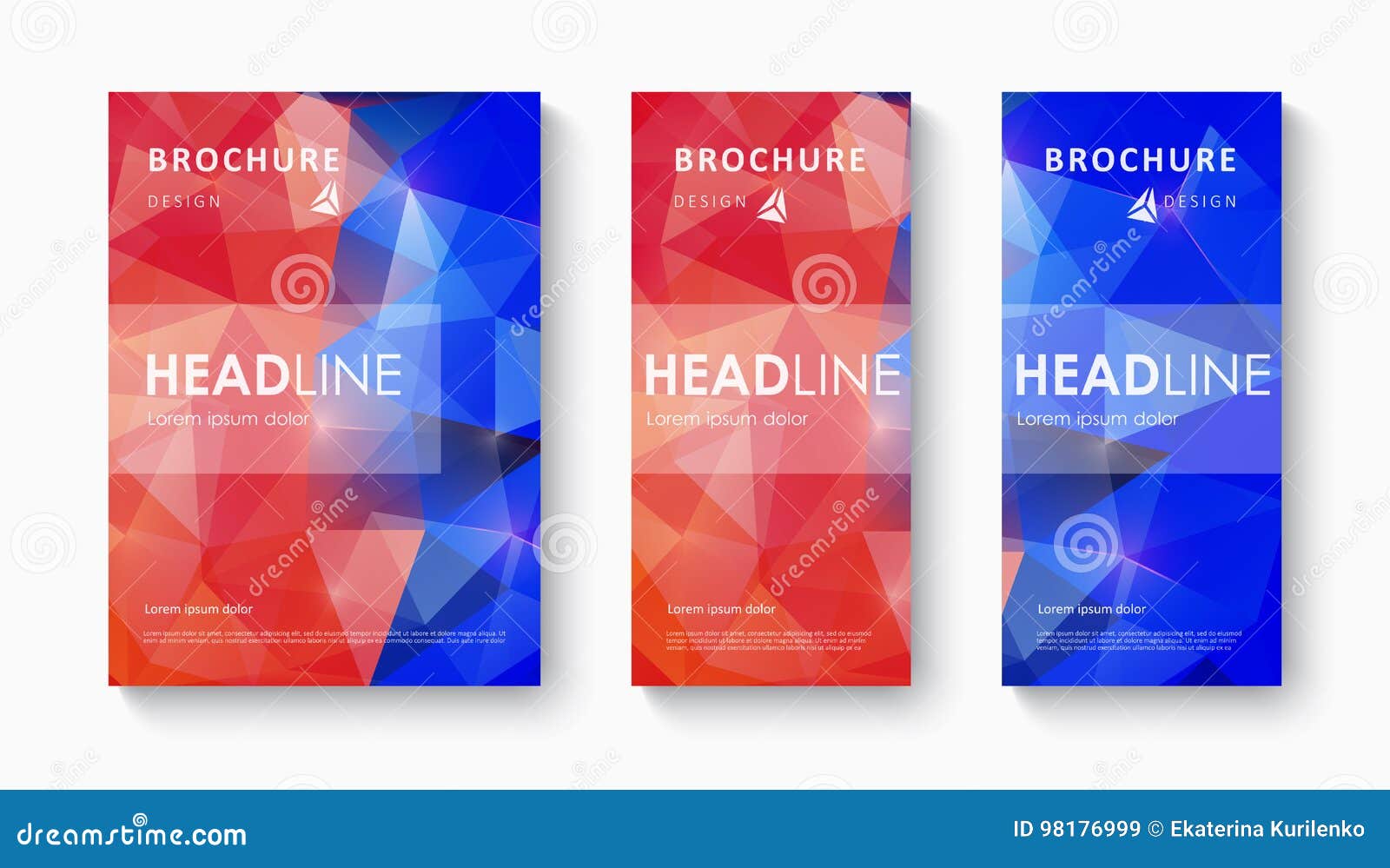 Set of Brochure Design Template with Triangular Backgrounds Stock ...