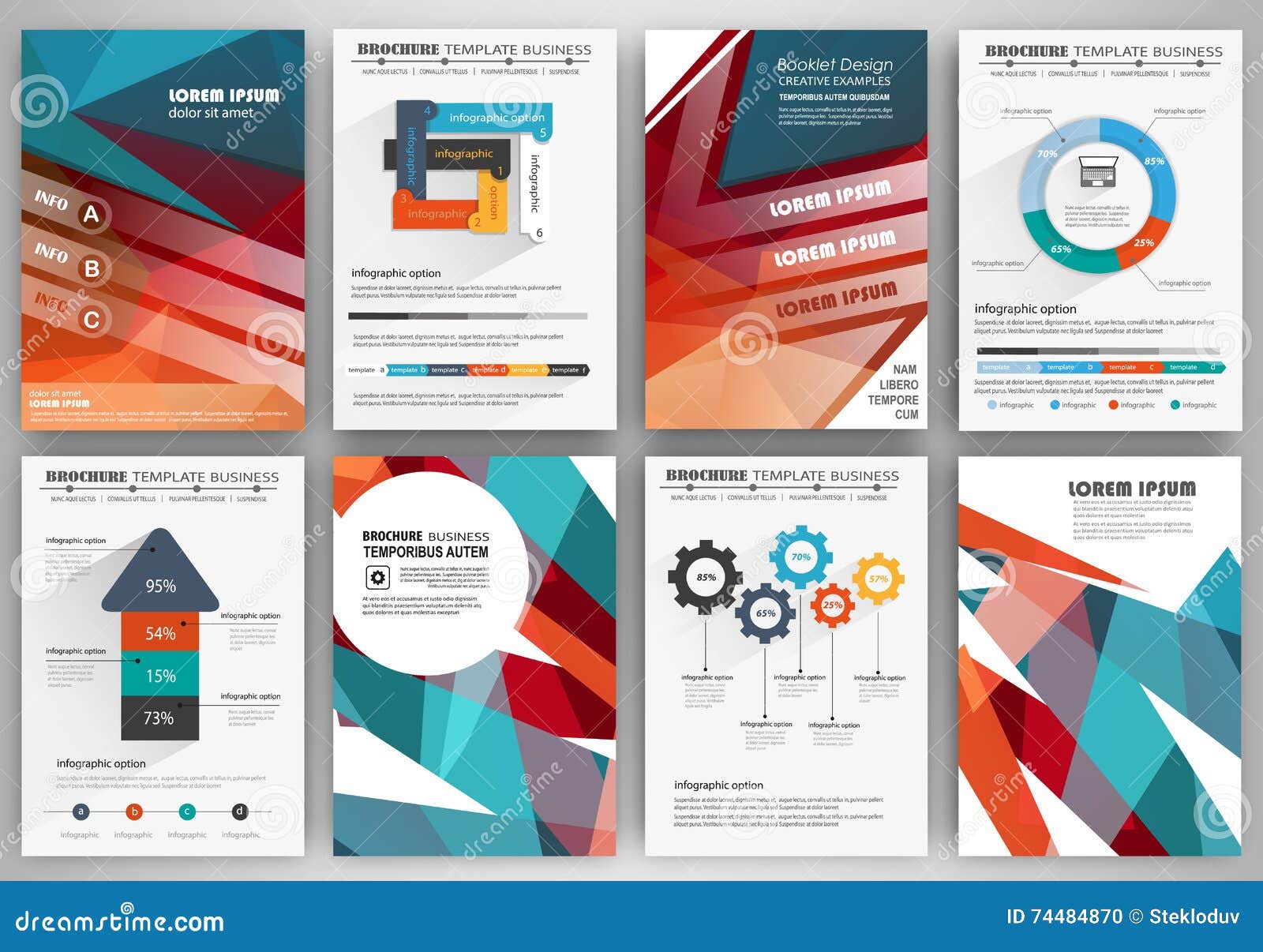 Set of Brochure Design Templates and Infographics Stock Vector ...