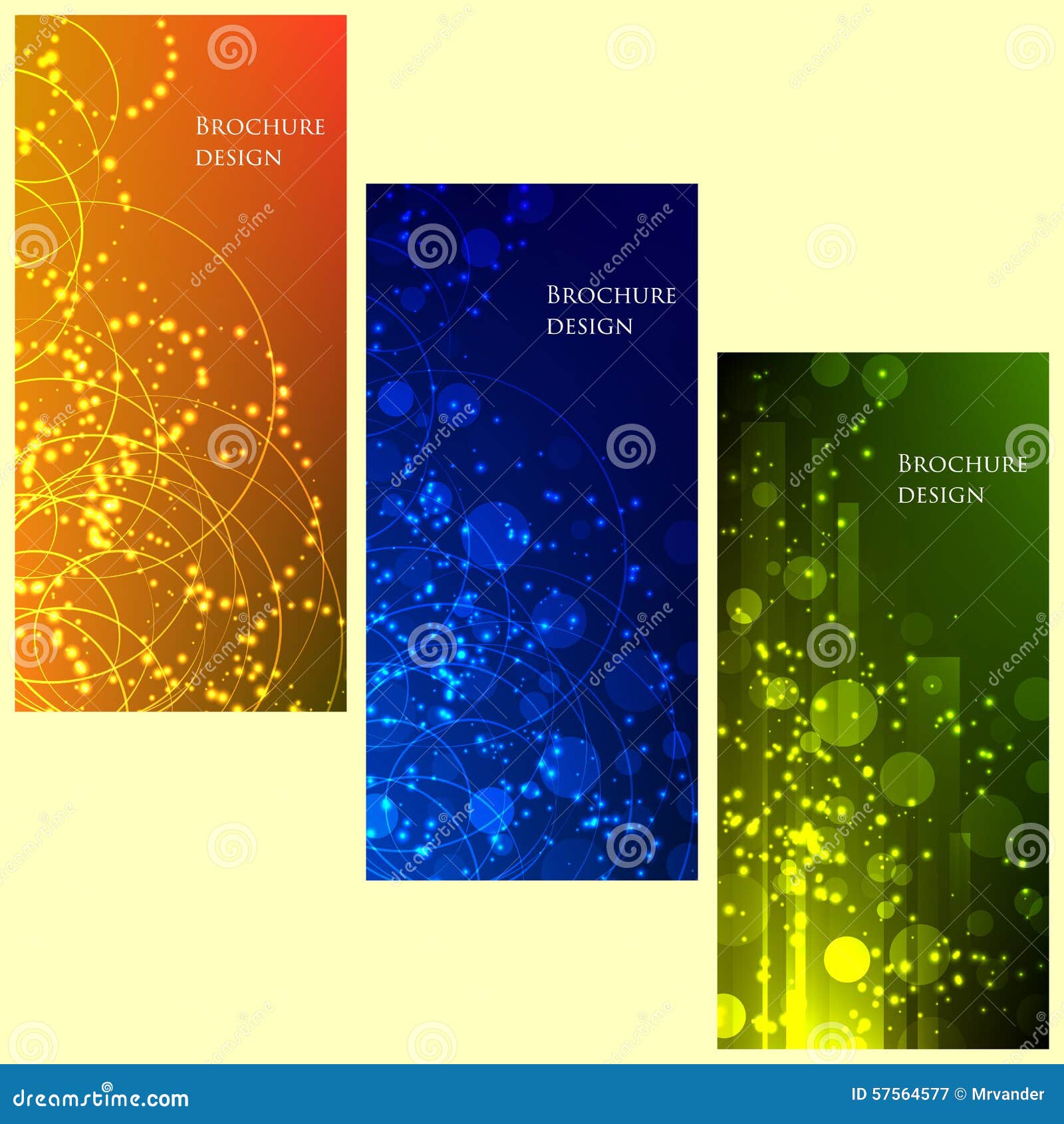 Set of Brochure Flyer Design Vector Template Geometric Lines and Lights ...