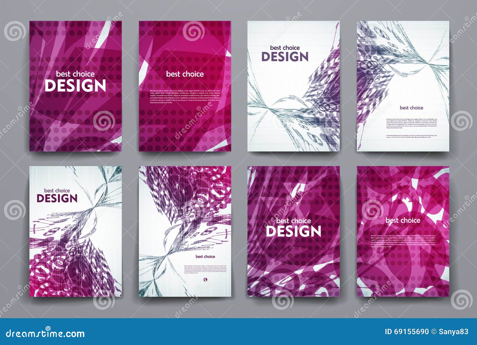Set of Brochure, Poster Design Templates in Abstract Background Style ...