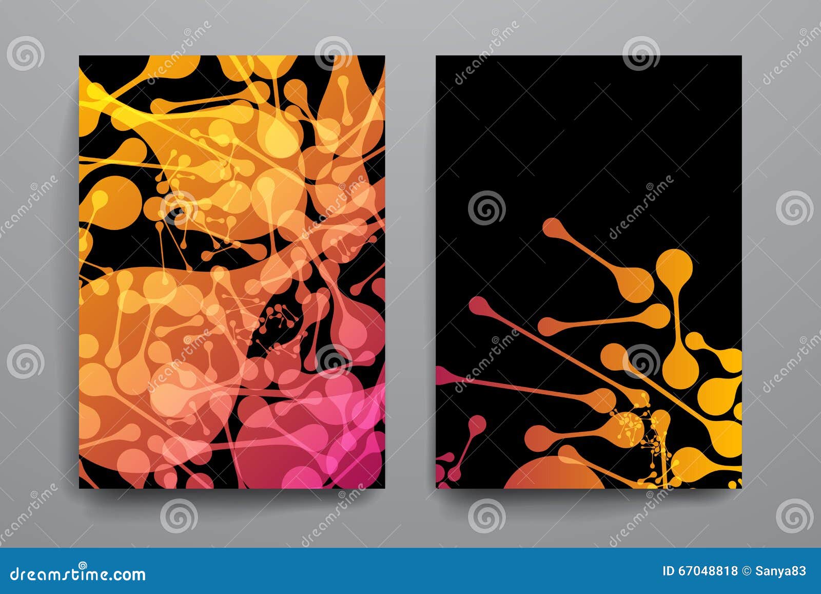 Set of Brochure, Poster Design Templates in DNA Molecule Style Stock ...