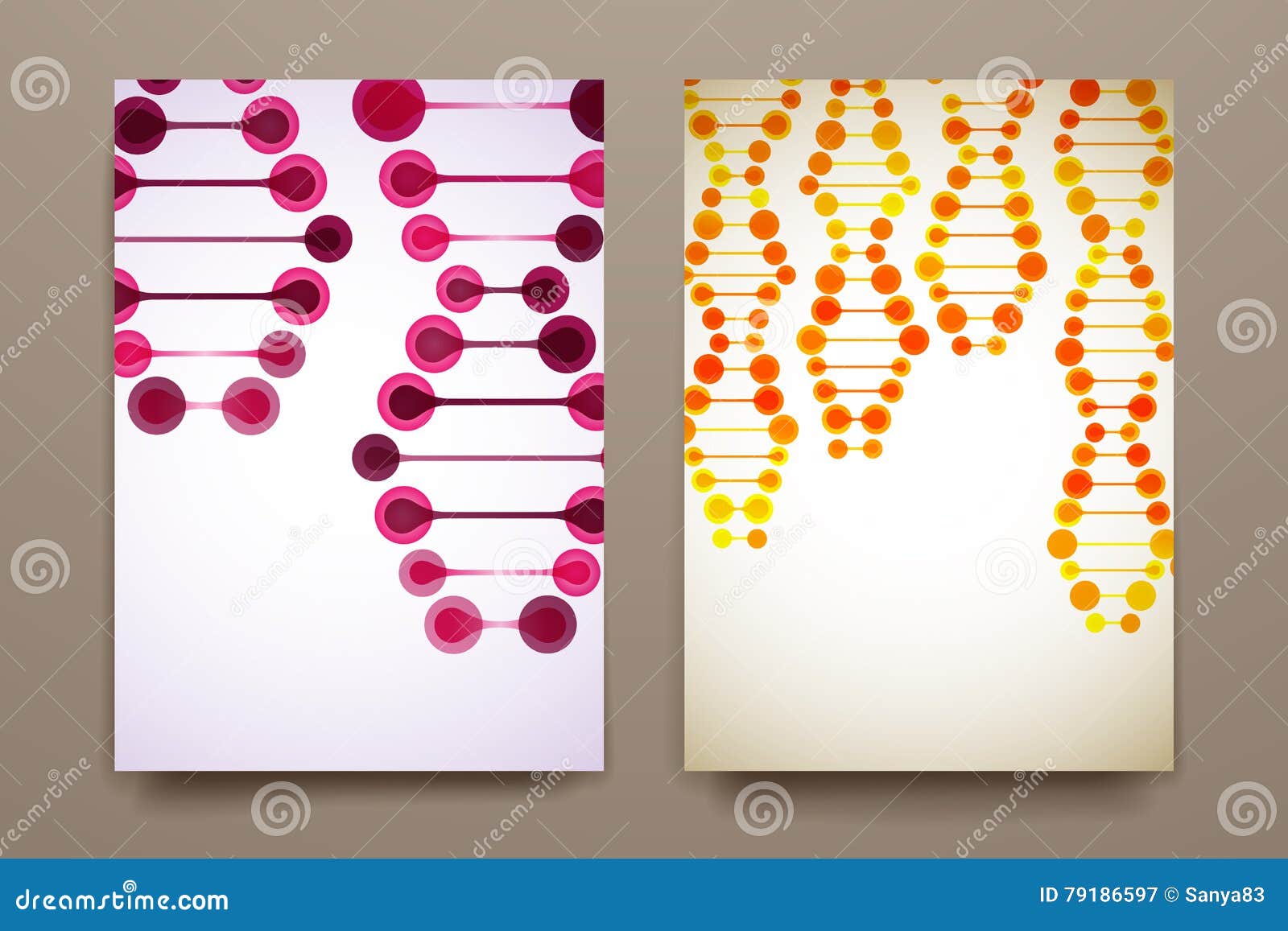 Set of Brochure, Poster Design Templates in DNA Molecule Style Stock ...