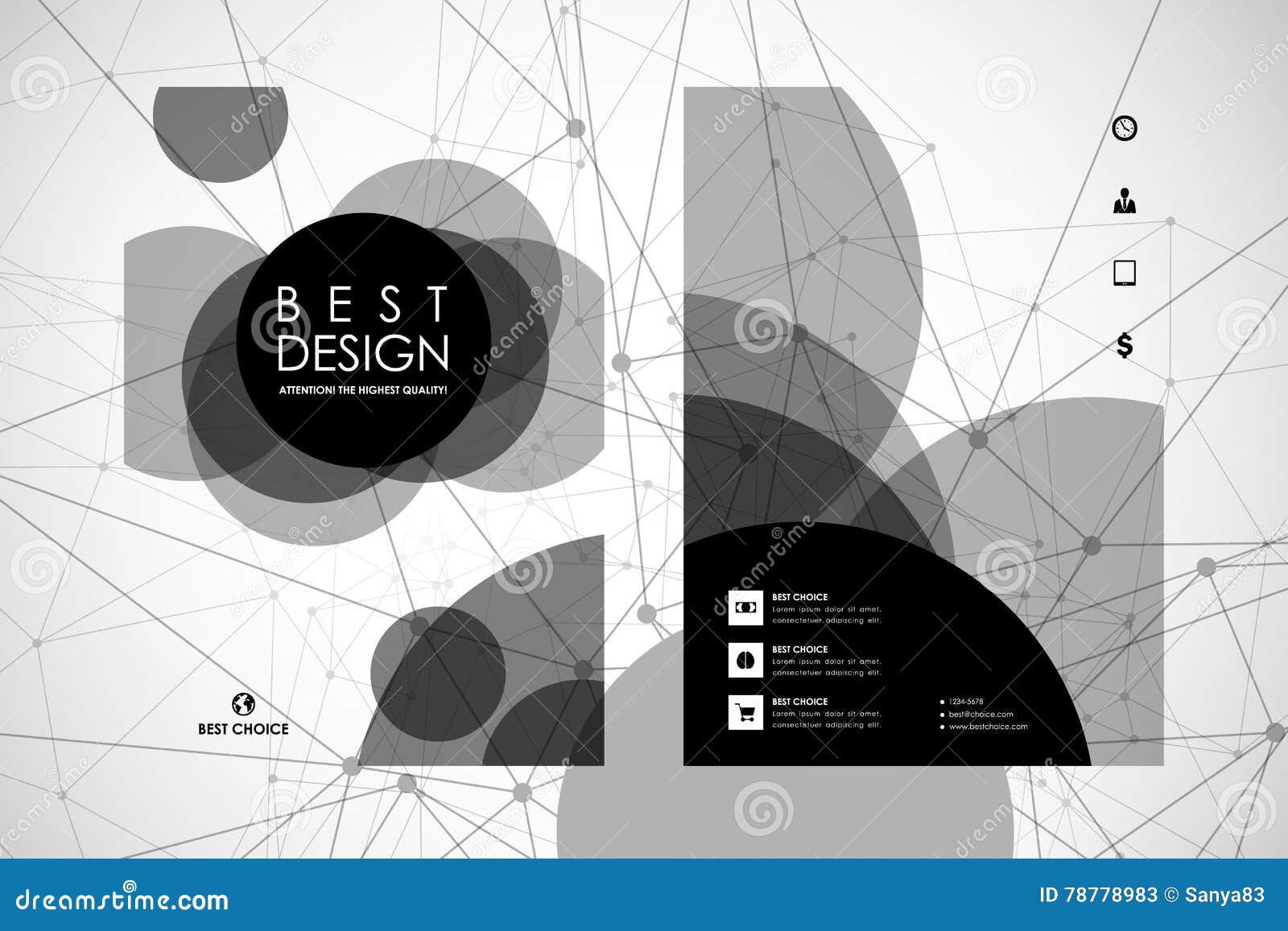 Set of Brochure, Poster Design Templates in Molecular Structure Style ...