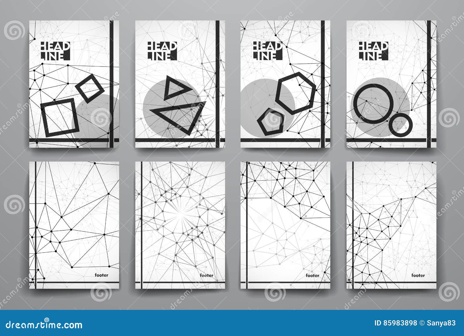 Set of Brochure, Poster Design Templates in Molecular Structure Style ...