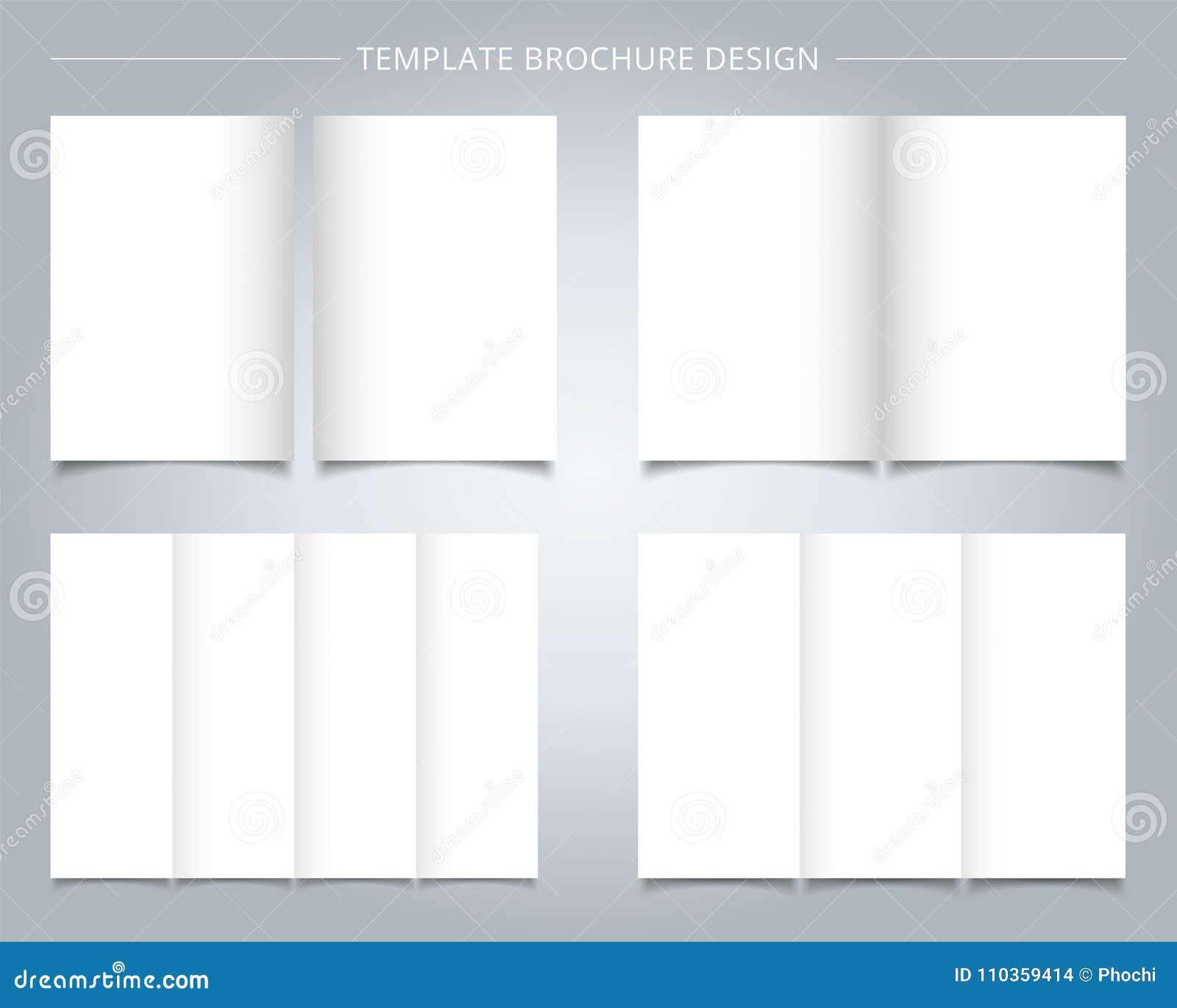 Set of Brochure Templates Blank Page on White Background. Stock Vector ...
