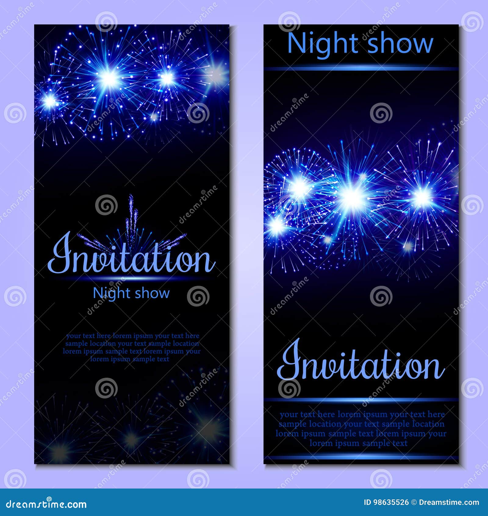 A Set of 2 Brochures of Festive Design. Invitation Card Stock Vector ...