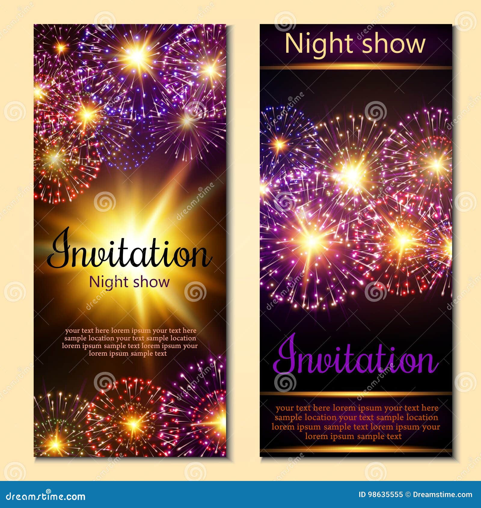 A Set of 2 Brochures of Festive Design. Invitation Card Stock Vector ...