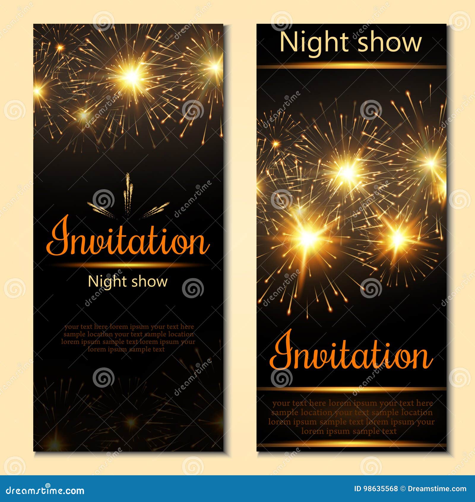 A Set of 2 Brochures of Festive Design. Invitation Card Stock Vector ...