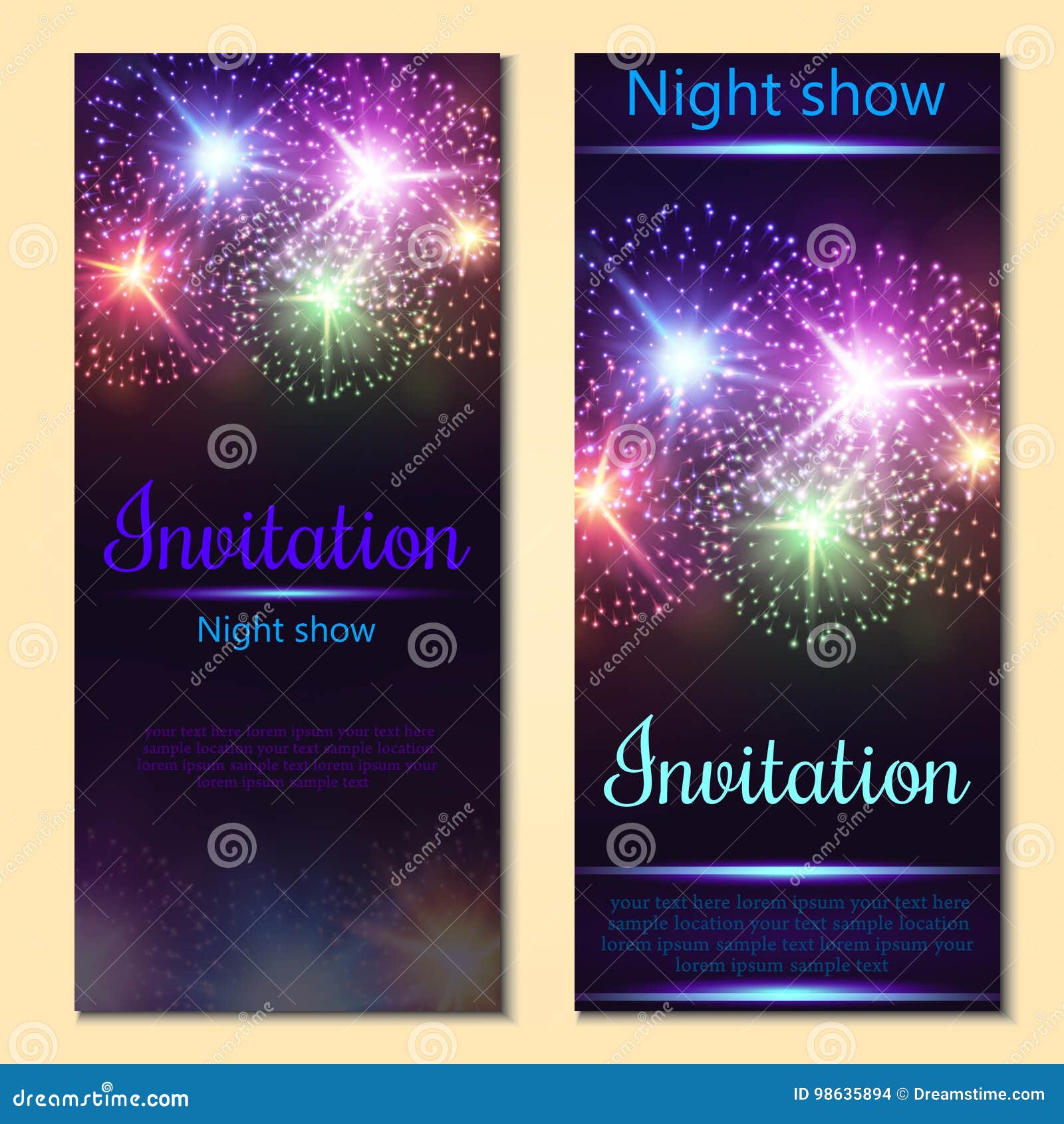 A Set of 2 Brochures of Festive Design. Invitation Card Stock Vector ...