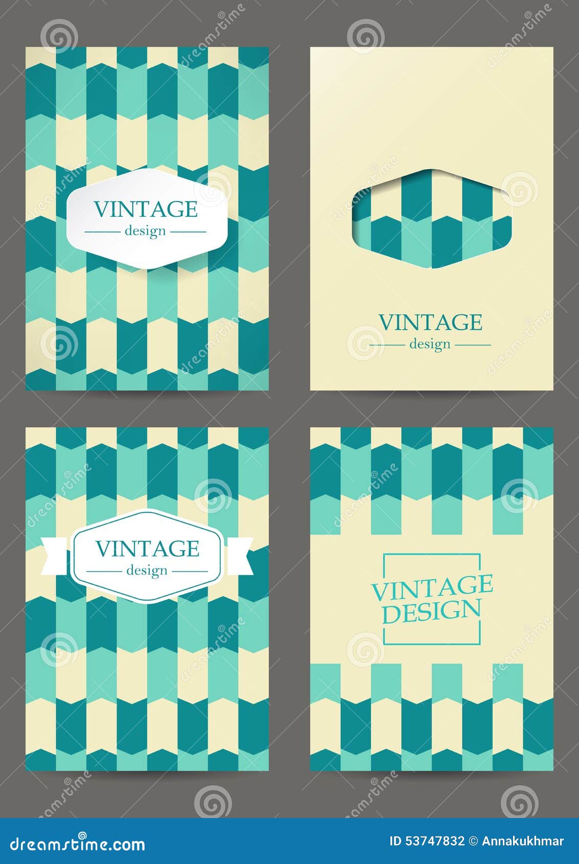Set of Brochures in Retro Design Stock Vector - Illustration of book ...