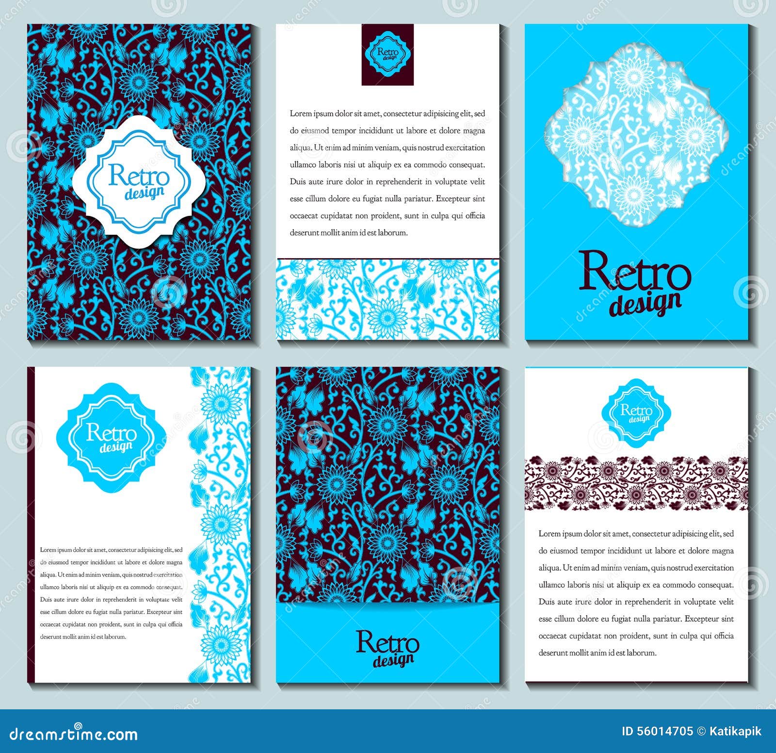 Set of Brochures in Retro Style. Vector Brochure Stock Vector ...