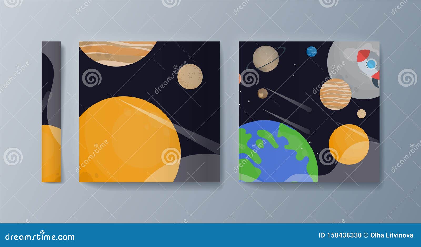 Set of Brochures for Space Exploration and Gravity Research Stock ...