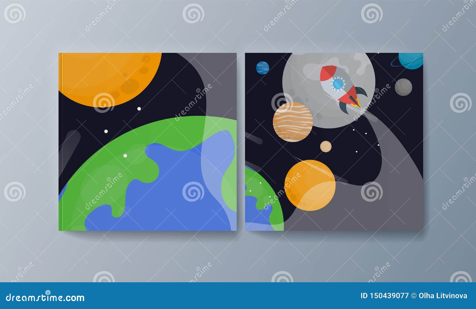 Set of Brochures for Space Exploration and Gravity Research Stock ...