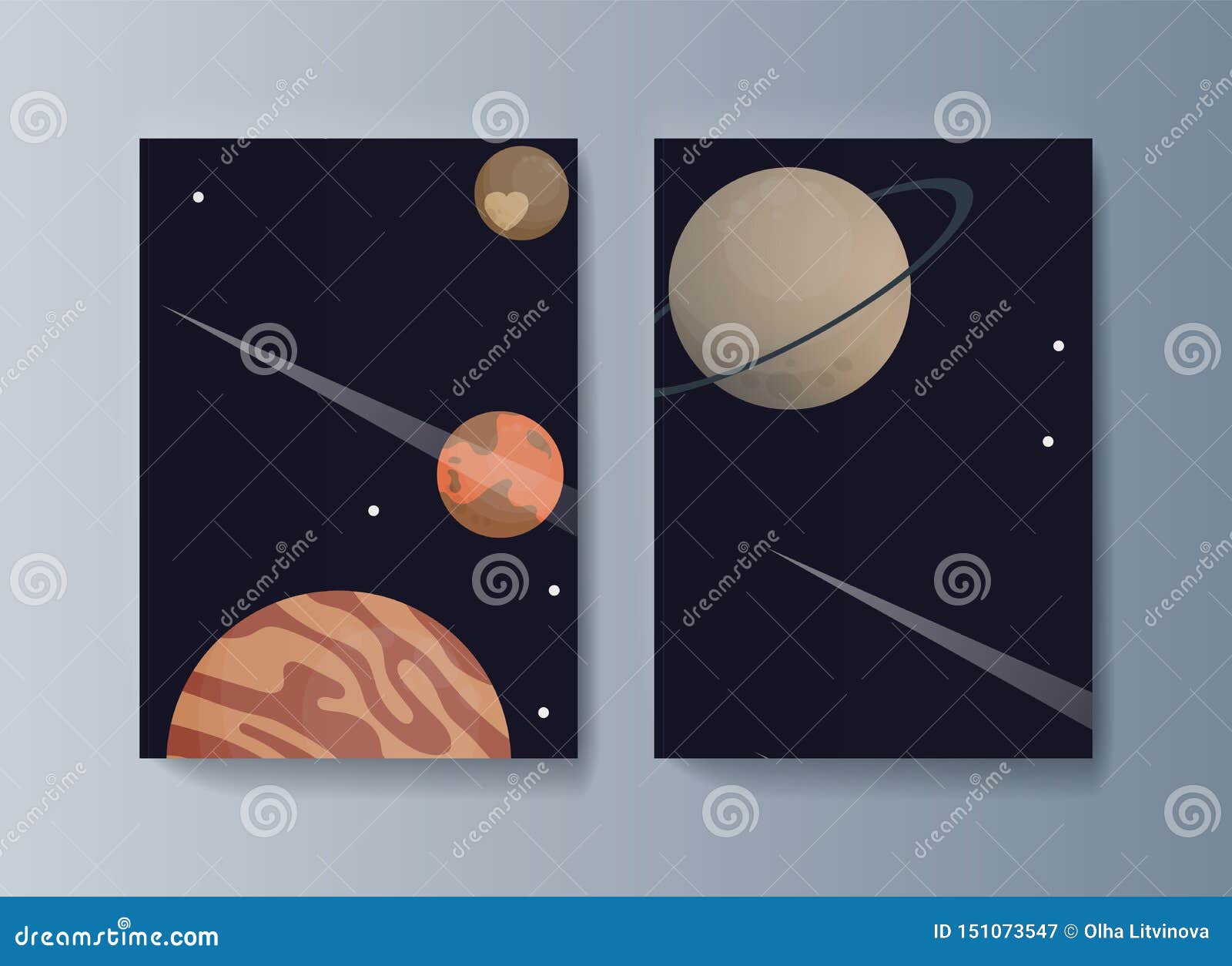 Set of Brochures for Space Exploration and Gravity Research Stock ...