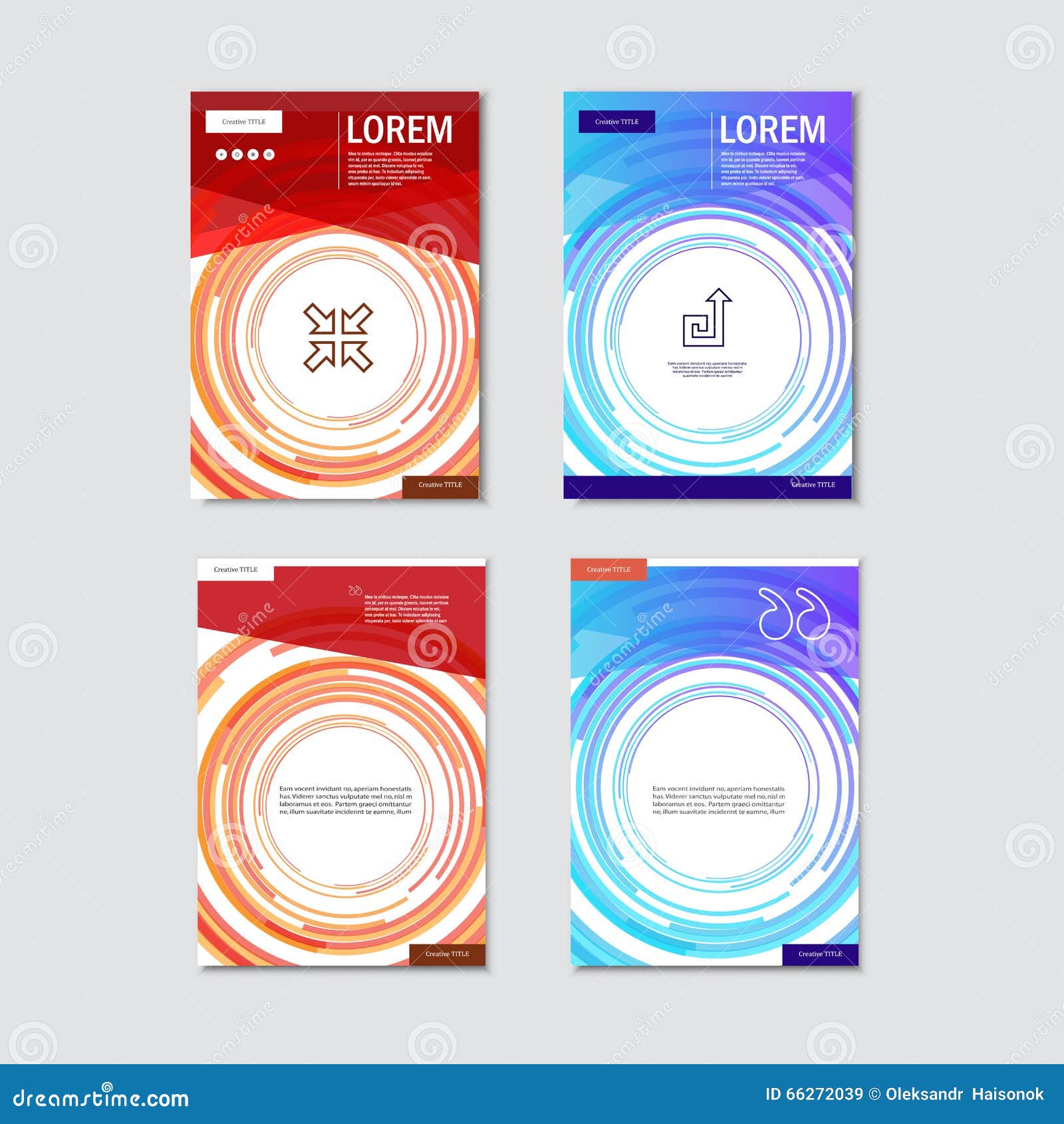 Set Brochures Templates with Circular Design Stock Vector ...