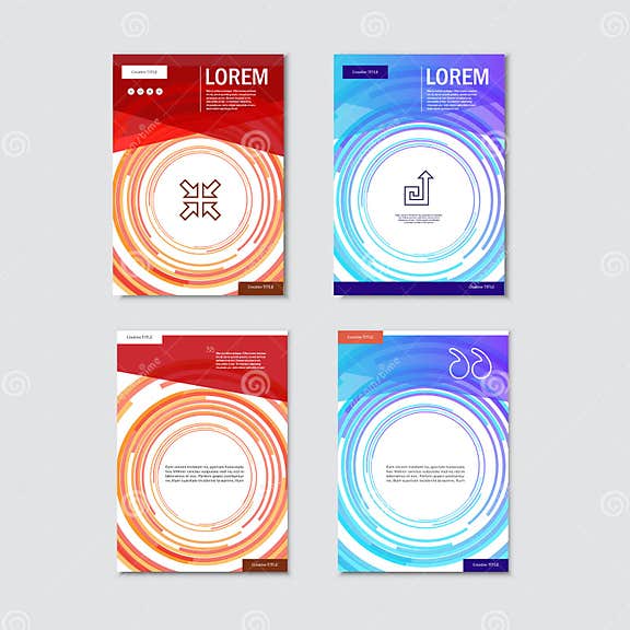 Set Brochures Templates with Circular Design Stock Vector ...