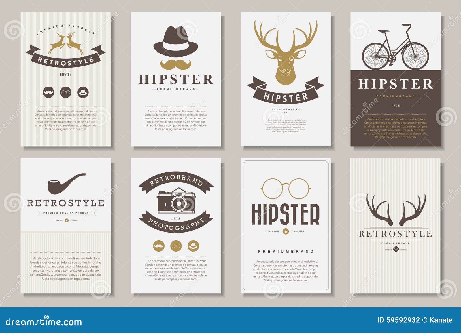 Vintage Hipster Labels Vector Illustration | CartoonDealer.com #49121314