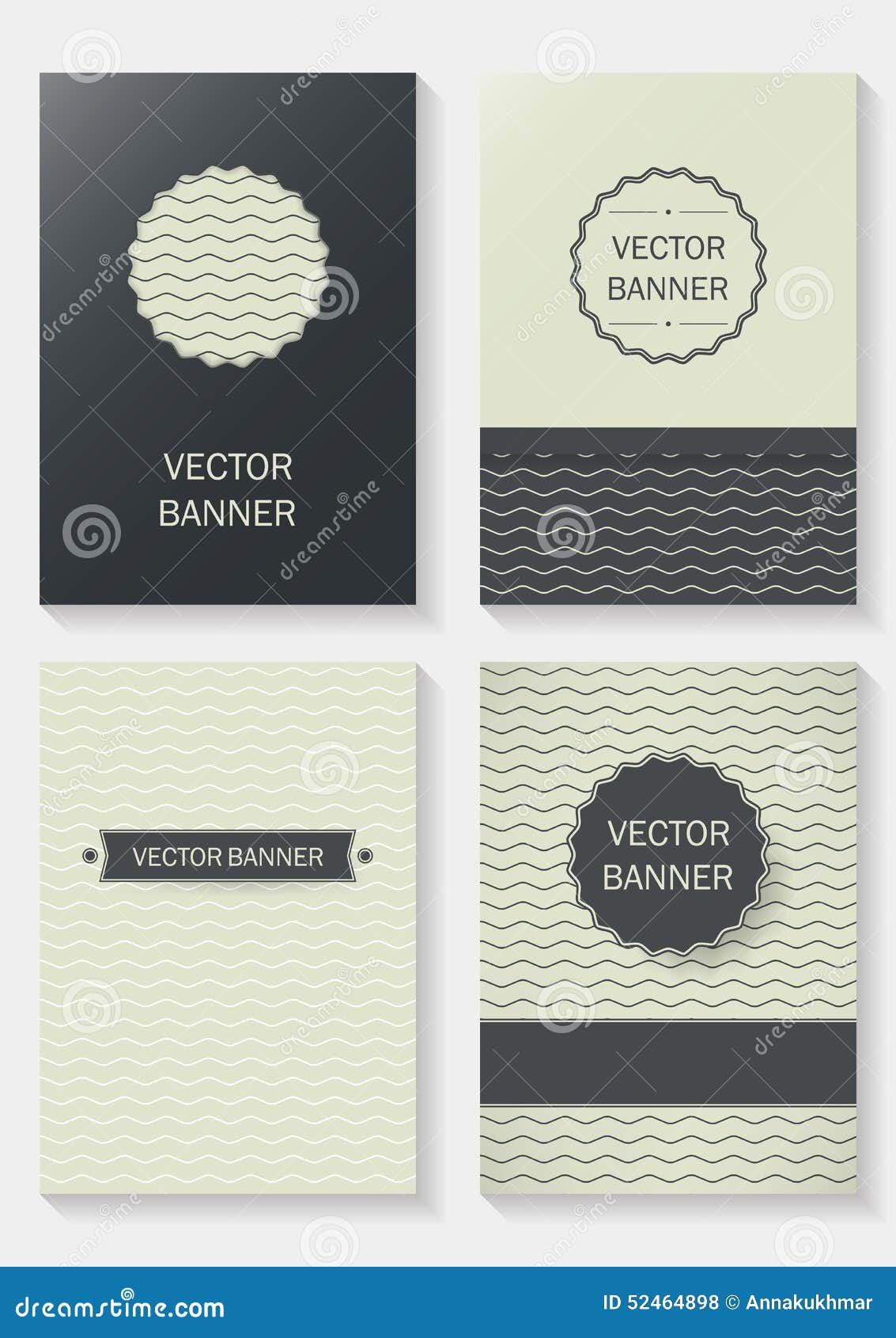 Set of Brochures in Vintage Style Stock Vector - Illustration of flyer ...