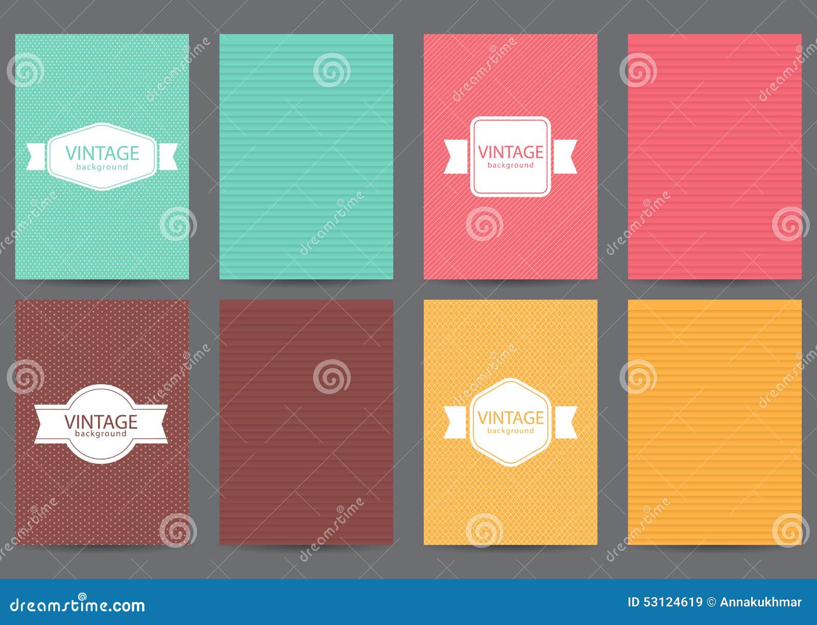 Set of Brochures in Vintage Style Stock Vector - Illustration of bright ...