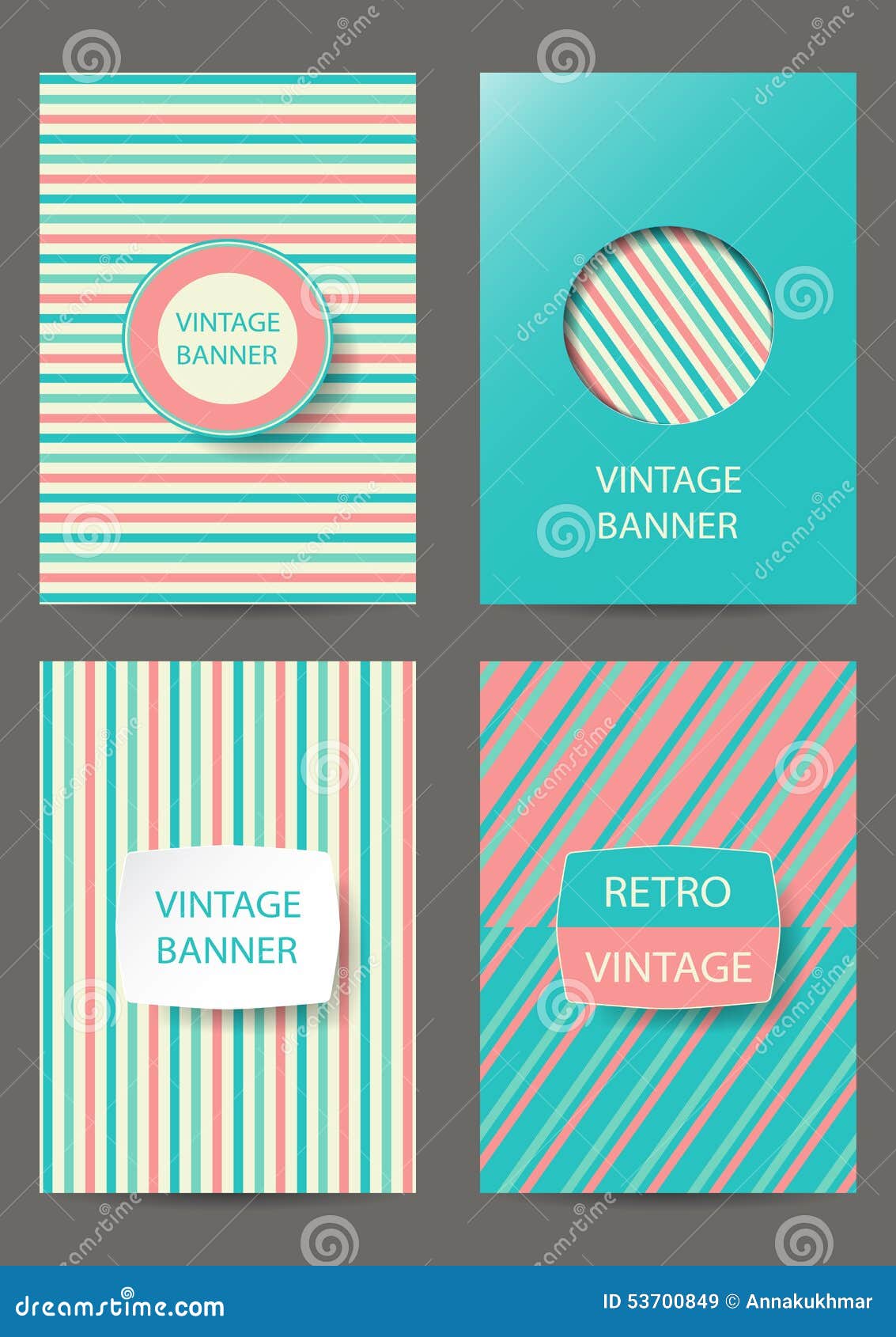 Set of Brochures in Vintage Style Stock Vector - Illustration of frame ...