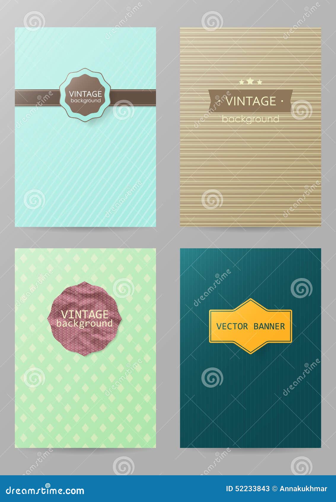 Set of Brochures in Vintage Style. Vector Design Templates Stock Vector ...