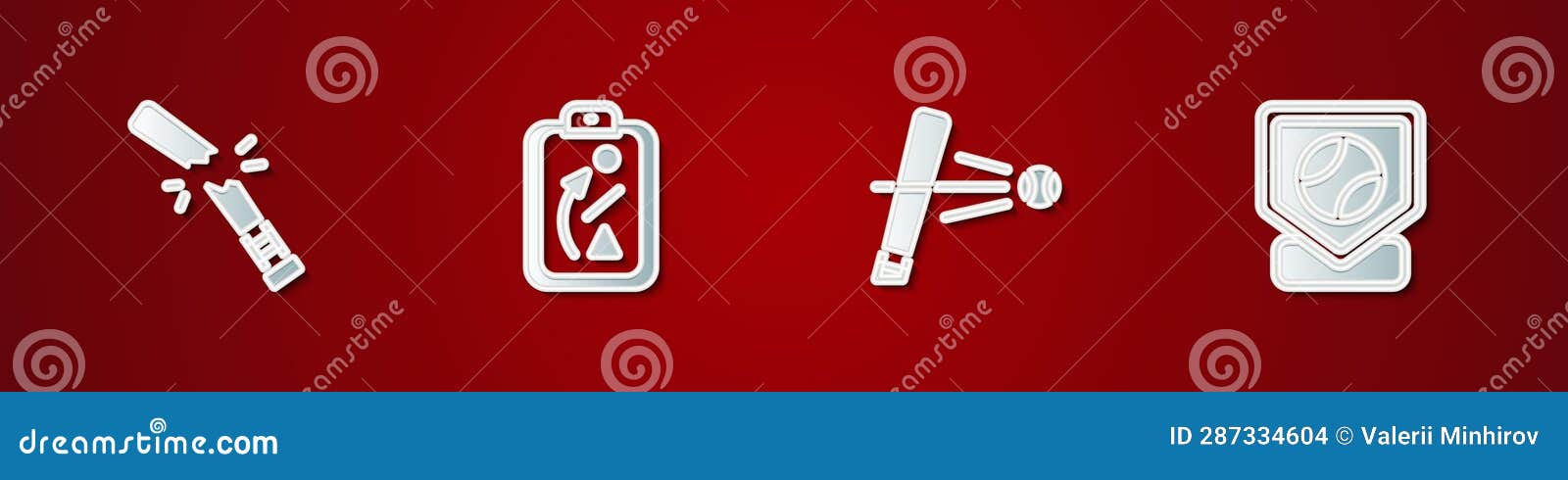 Set Broken Baseball Bat, Planning Strategy, Baseball with and Icon ...