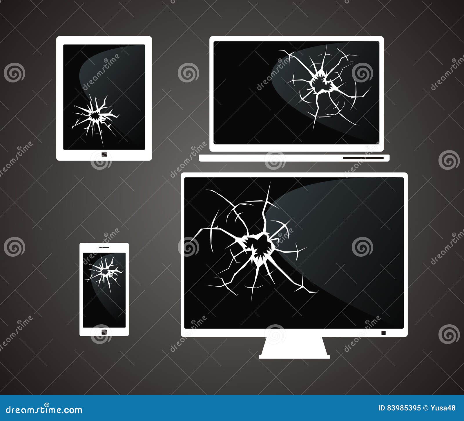 Device Black Silhouette Icons Vector Set | CartoonDealer.com #121649840