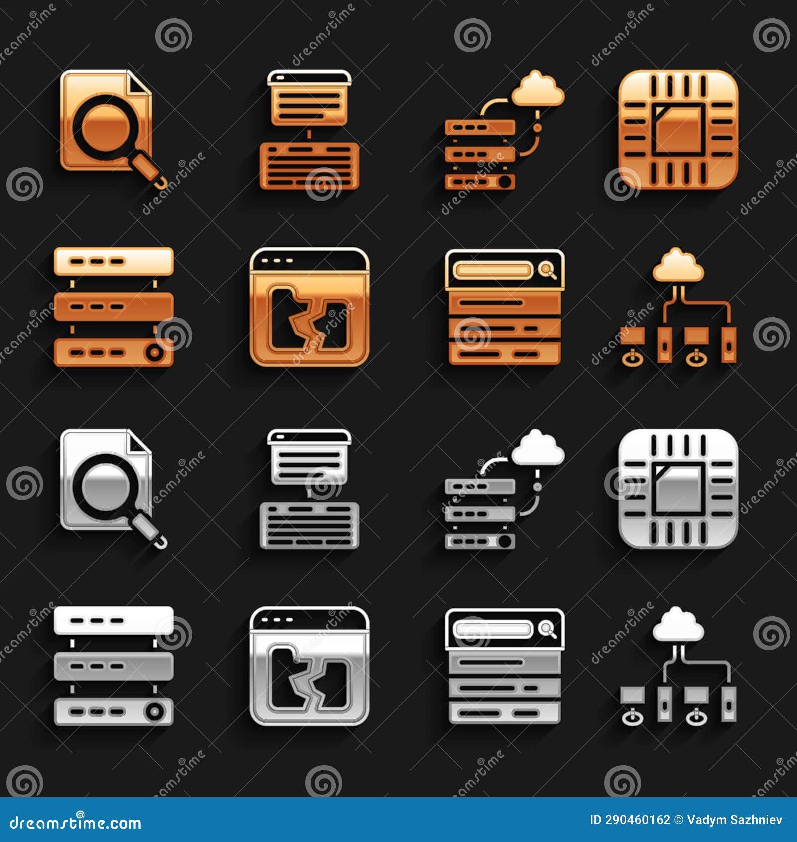 Set Broken File Processor With Cpu Computer Network Search Engine Server Data Web Hosting