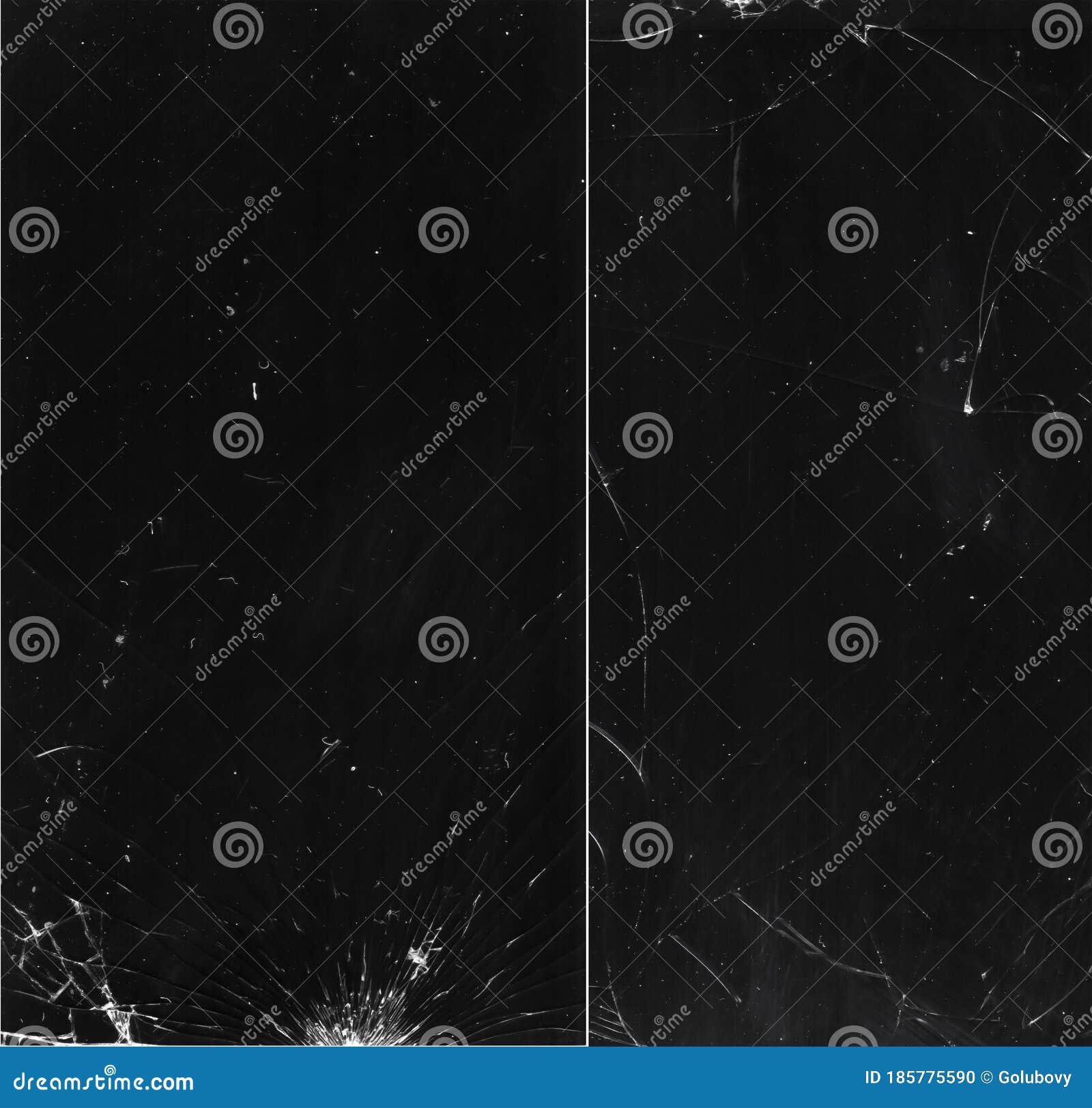 Set 2 Broken Glass Templates Cracked Display Stock Illustration ...