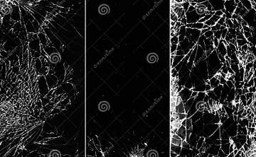 Set 3 Broken Glass Templates Crushed Tablet Screen Stock Image - Image ...
