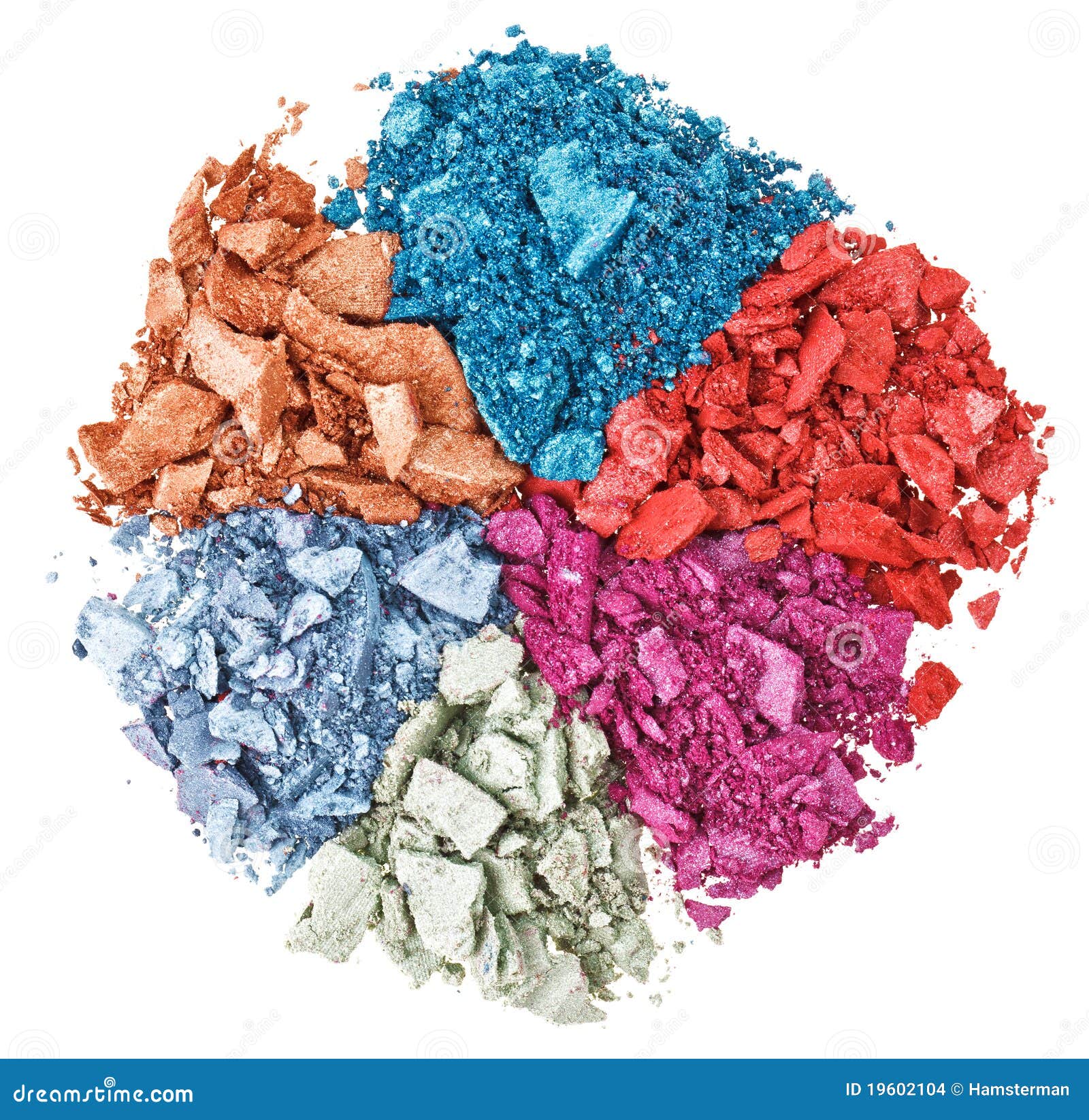 Set of Broken Multicolor Eye Shadow Stock Photo - Image of composition ...