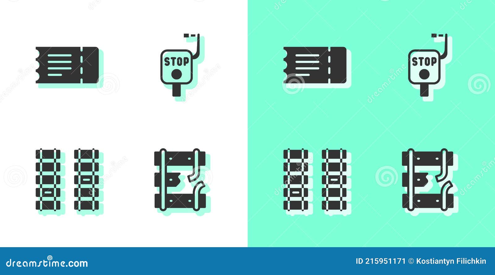 Set Broken Rails on a Railway, Train Ticket, Railway, Railroad Track ...