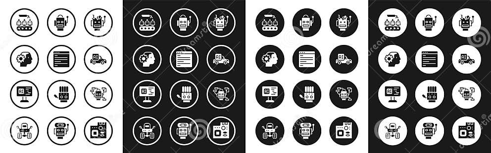 Set Broken Robot Computer Api Interface Humanoid Industrial Production Of Robots Autonomous