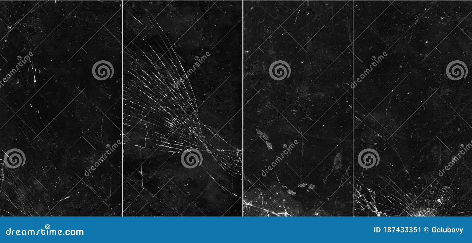 Set 4 Broken Templates Crashed Screen Smartphone Stock Image - Image of ...