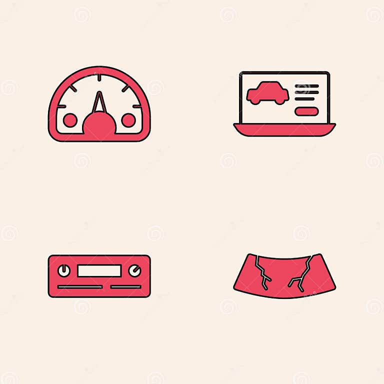 Set Broken Windshield, Speedometer, Diagnostics Condition of Car and ...