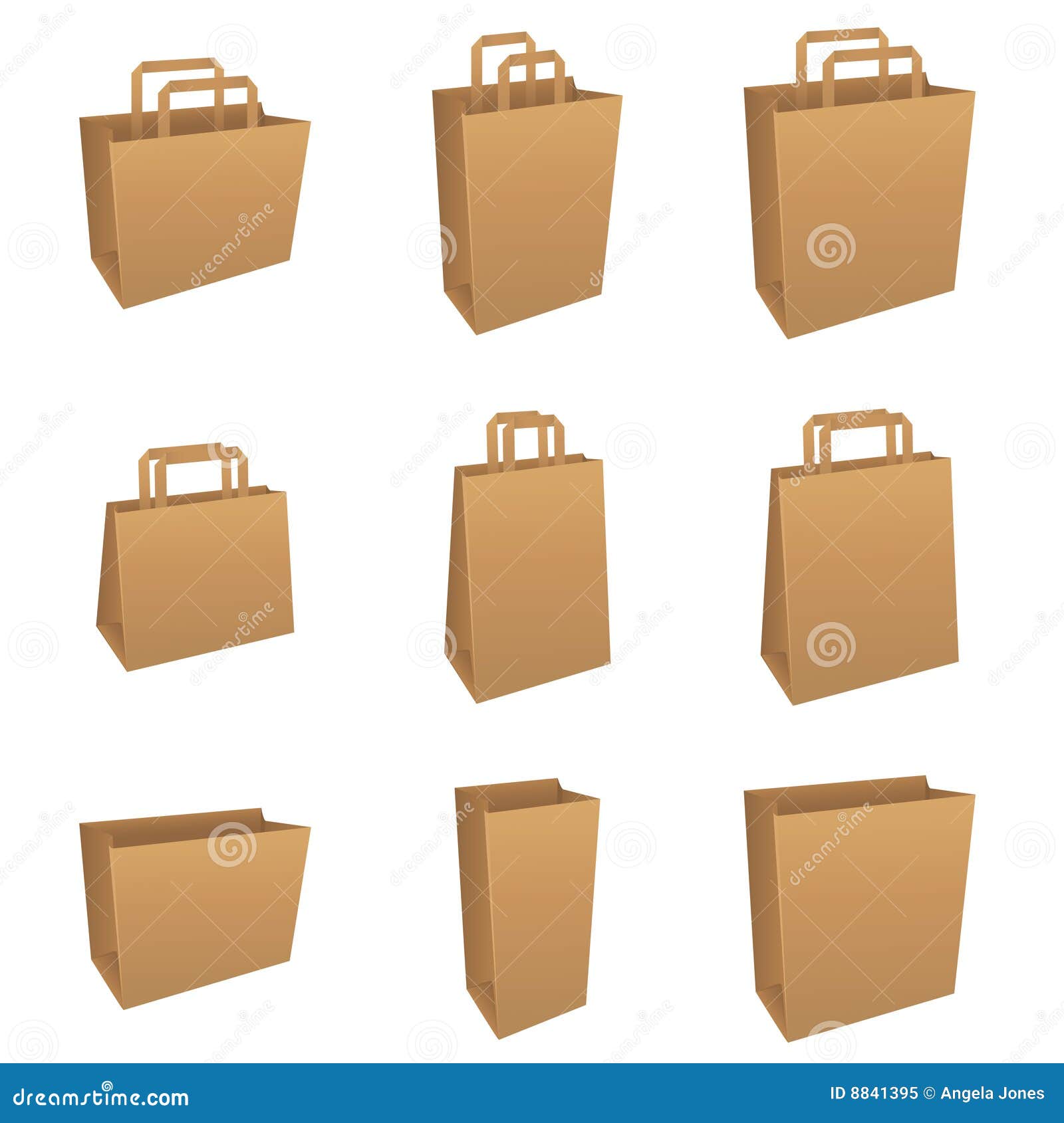 Set of brown bags stock vector. Illustration of store - 8841395