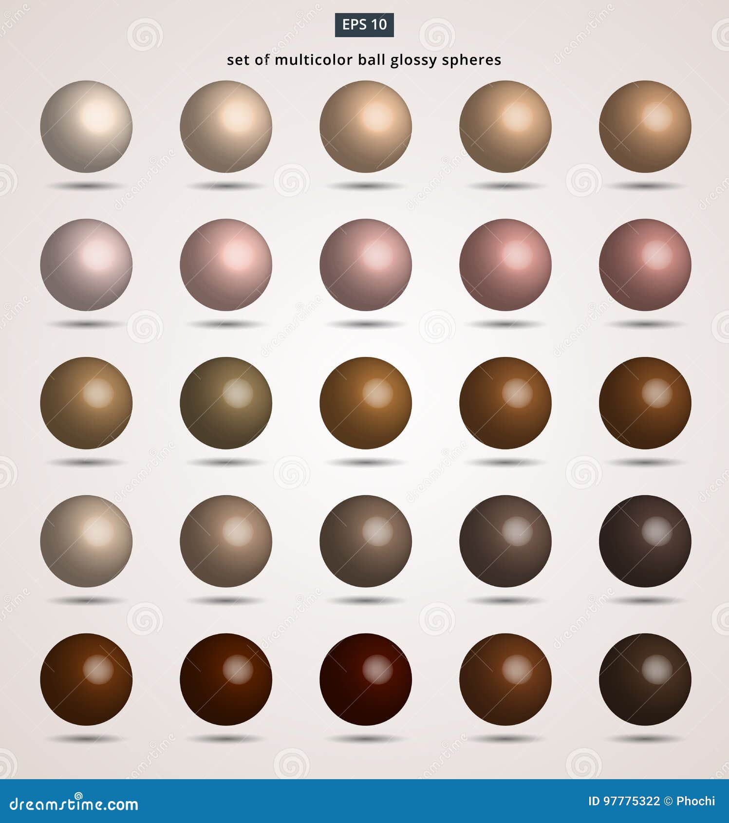Set of Brown Ball Color Tone Glossy Spheres Vector Illustration Stock ... Set of Brown Ball Color Tone Glossy Spheres Vector Illustration Stock ...