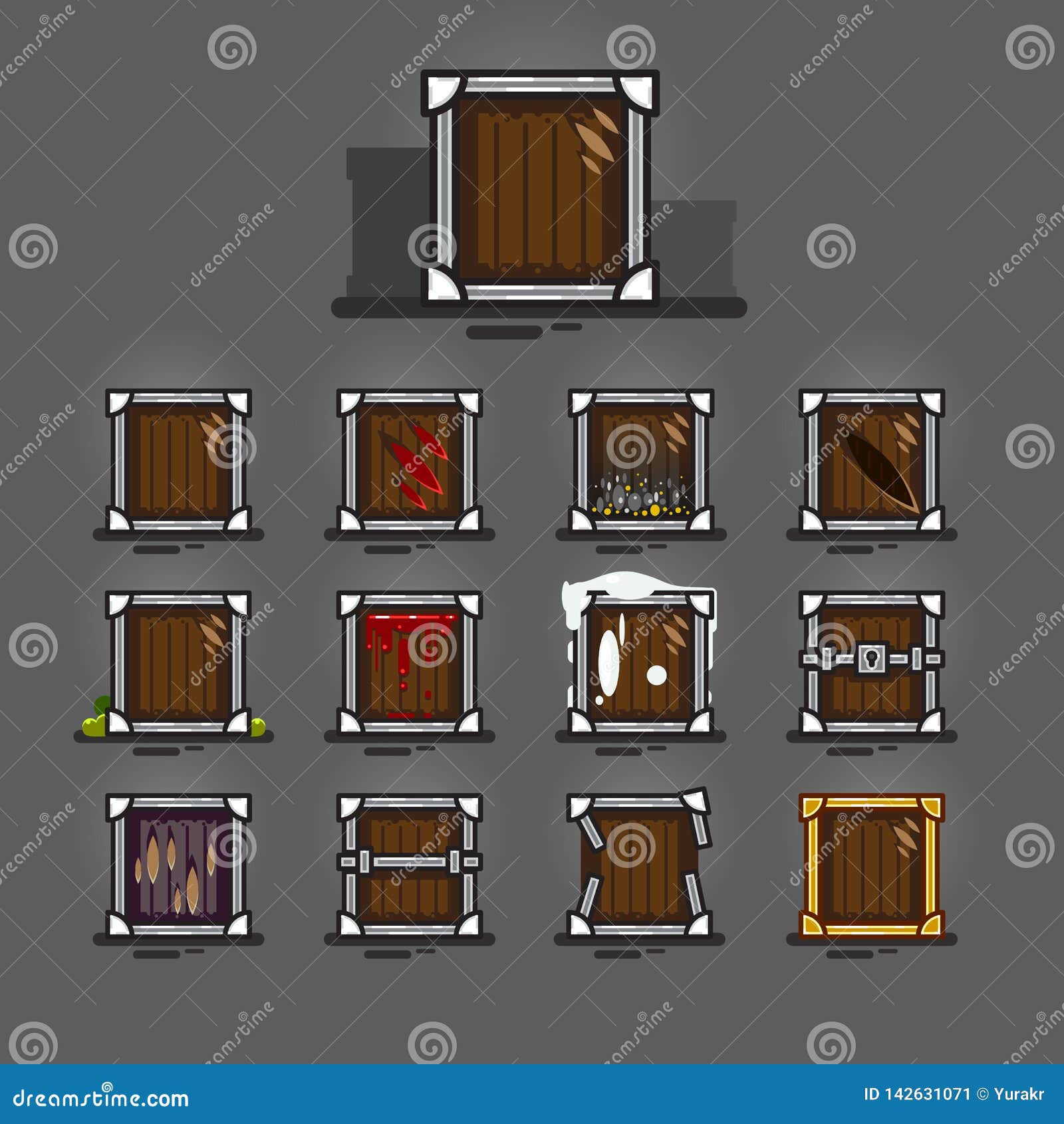 Brown Crates for Creating Video Games Stock Vector - Illustration of ...