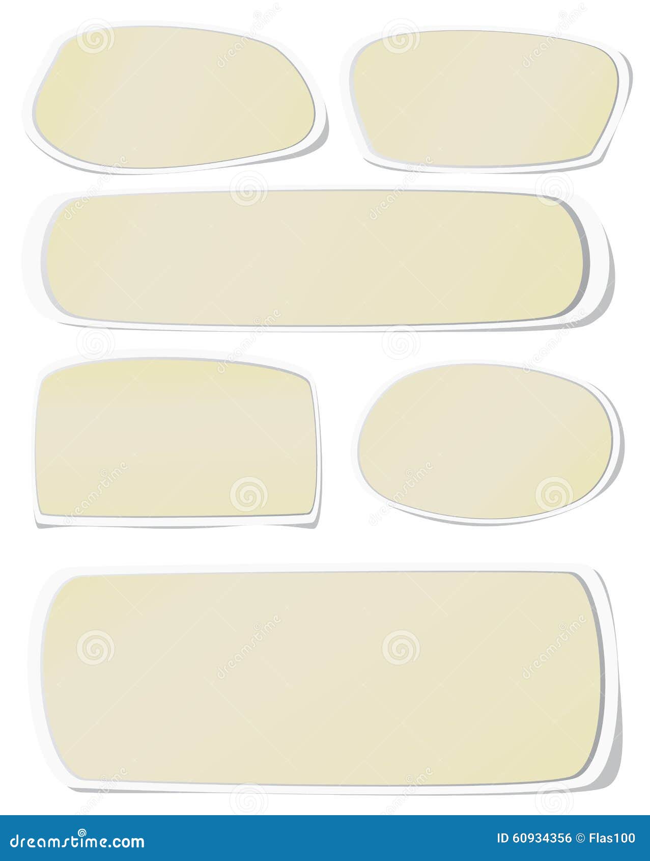 Set of Brown Note Papers on White Background Stock Vector ...
