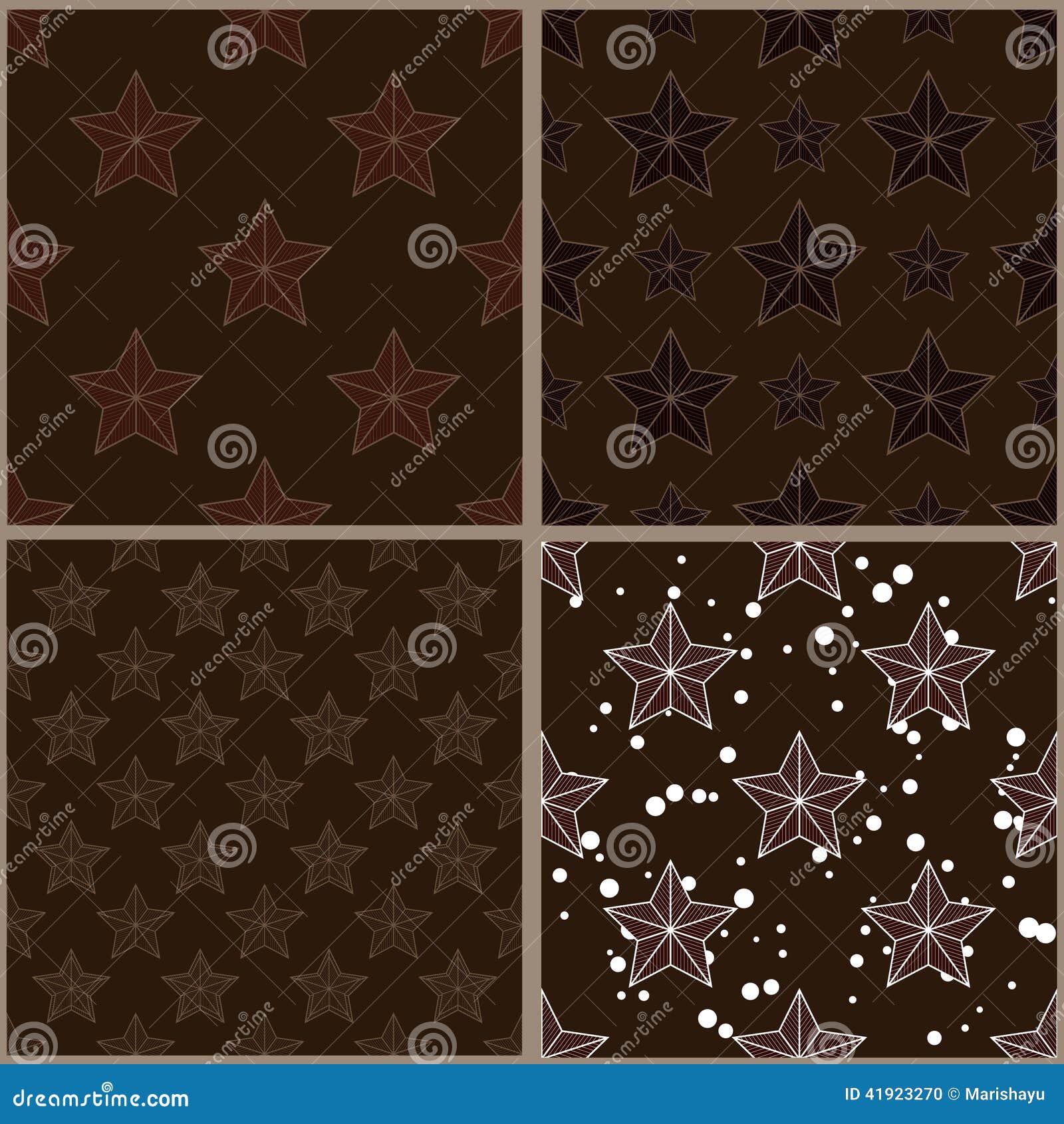 Set of brown star patterns stock vector. Illustration of fabric - 41923270