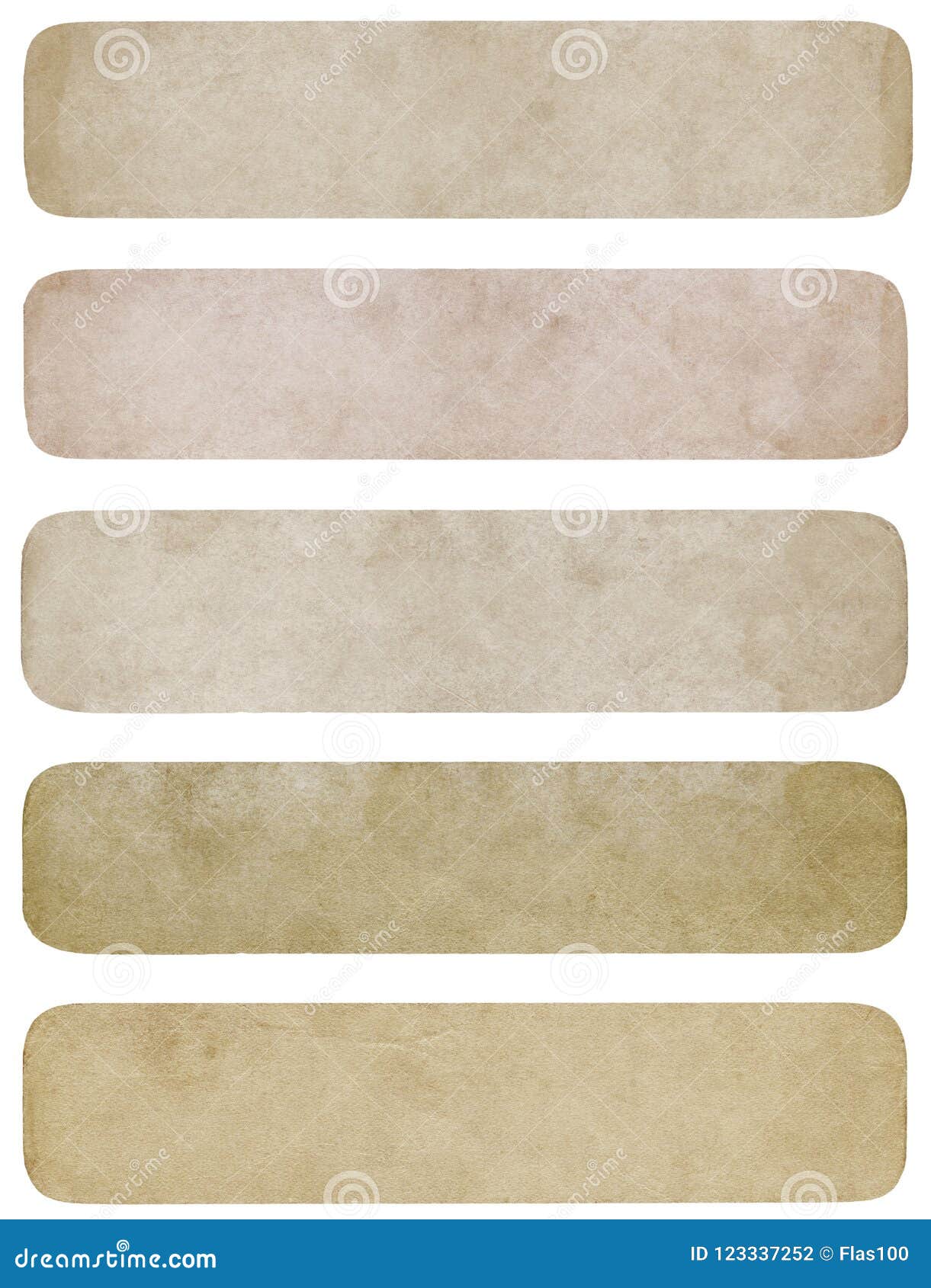 Set of Brown Vintage Papers for Post or Note Stock Photo - Image of ...