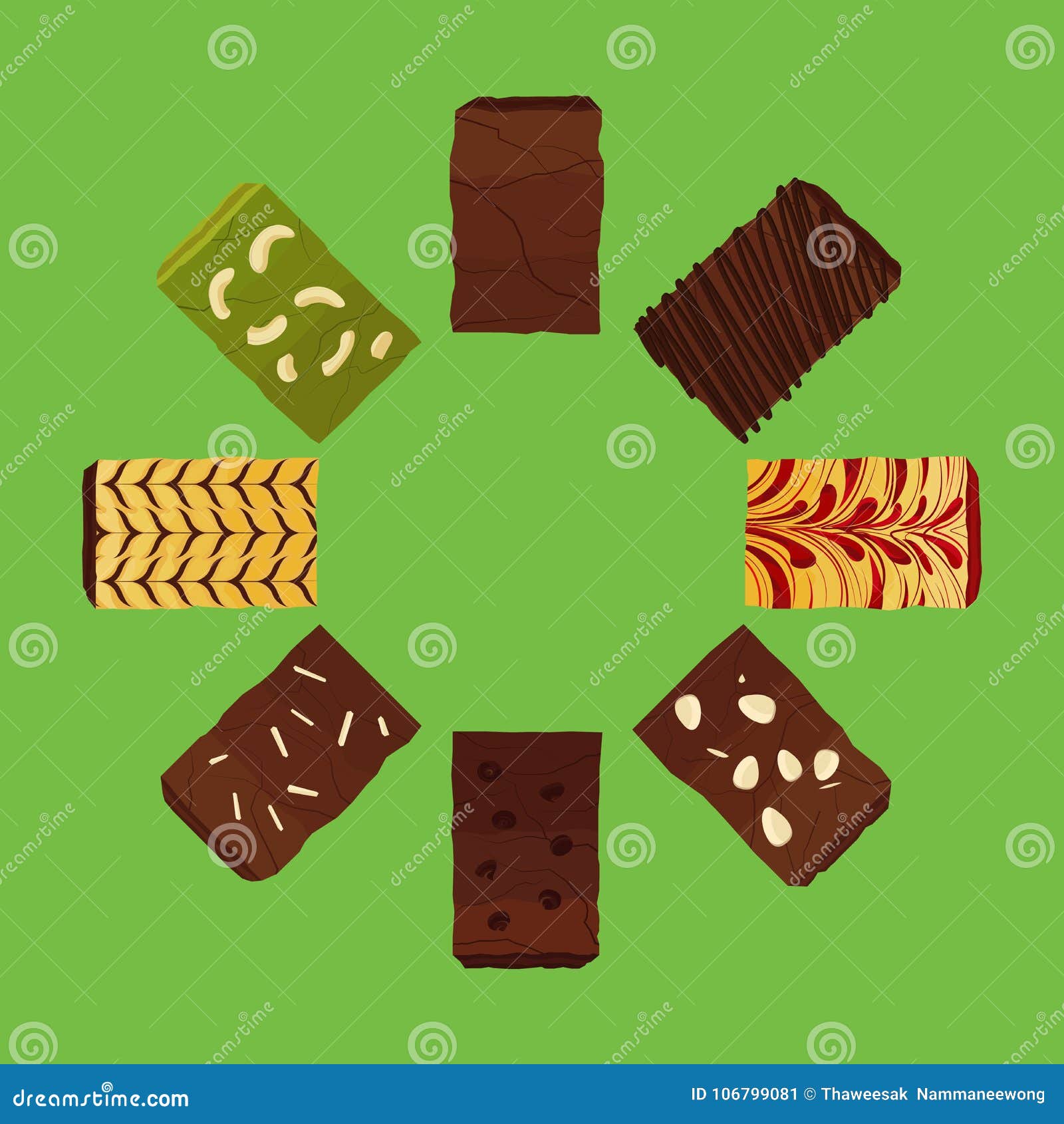 Set of Brownies Vector and Icon Stock Vector - Illustration of icon ...